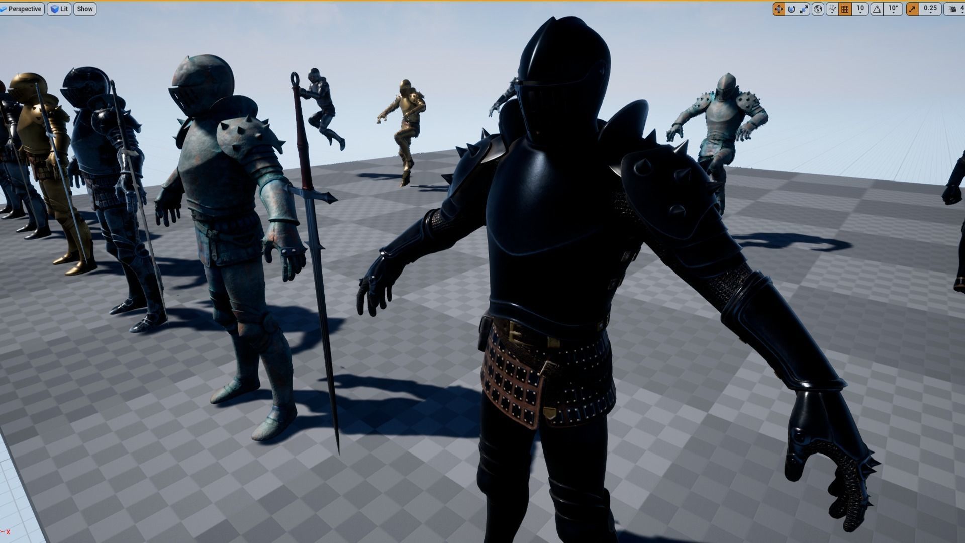 3D model Dark fantasy Knight in 5 variations Game ready VR / AR / low ...