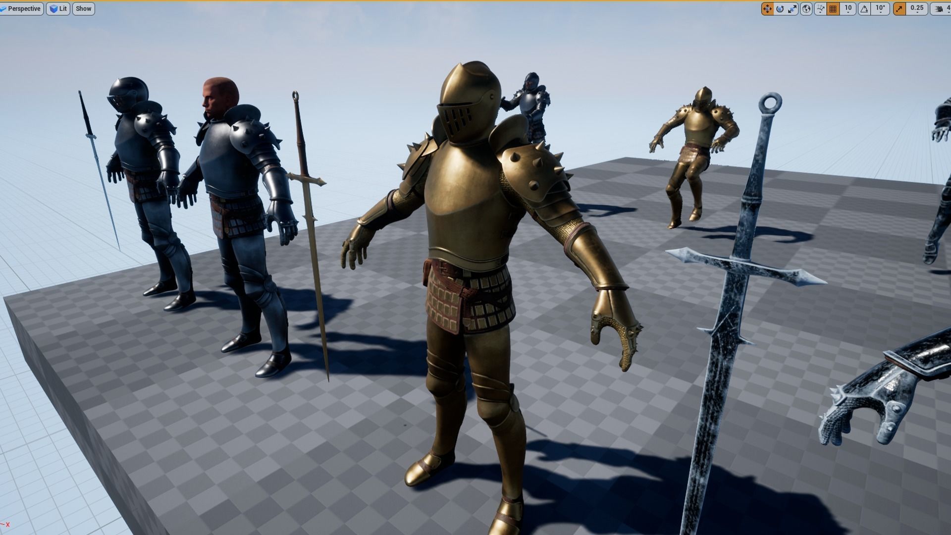 3D model Dark fantasy Knight in 5 variations Game ready VR / AR / low ...