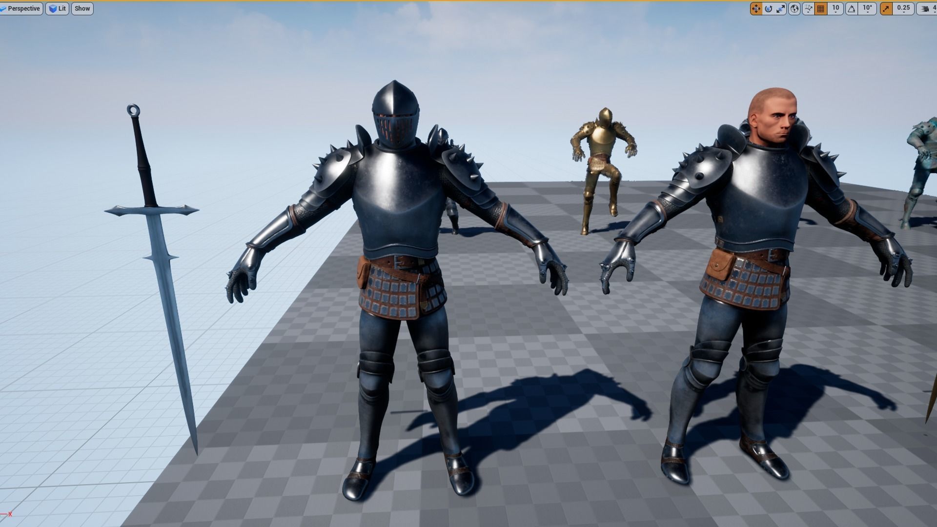 3D model Dark fantasy Knight in 5 variations Game ready VR / AR / low ...