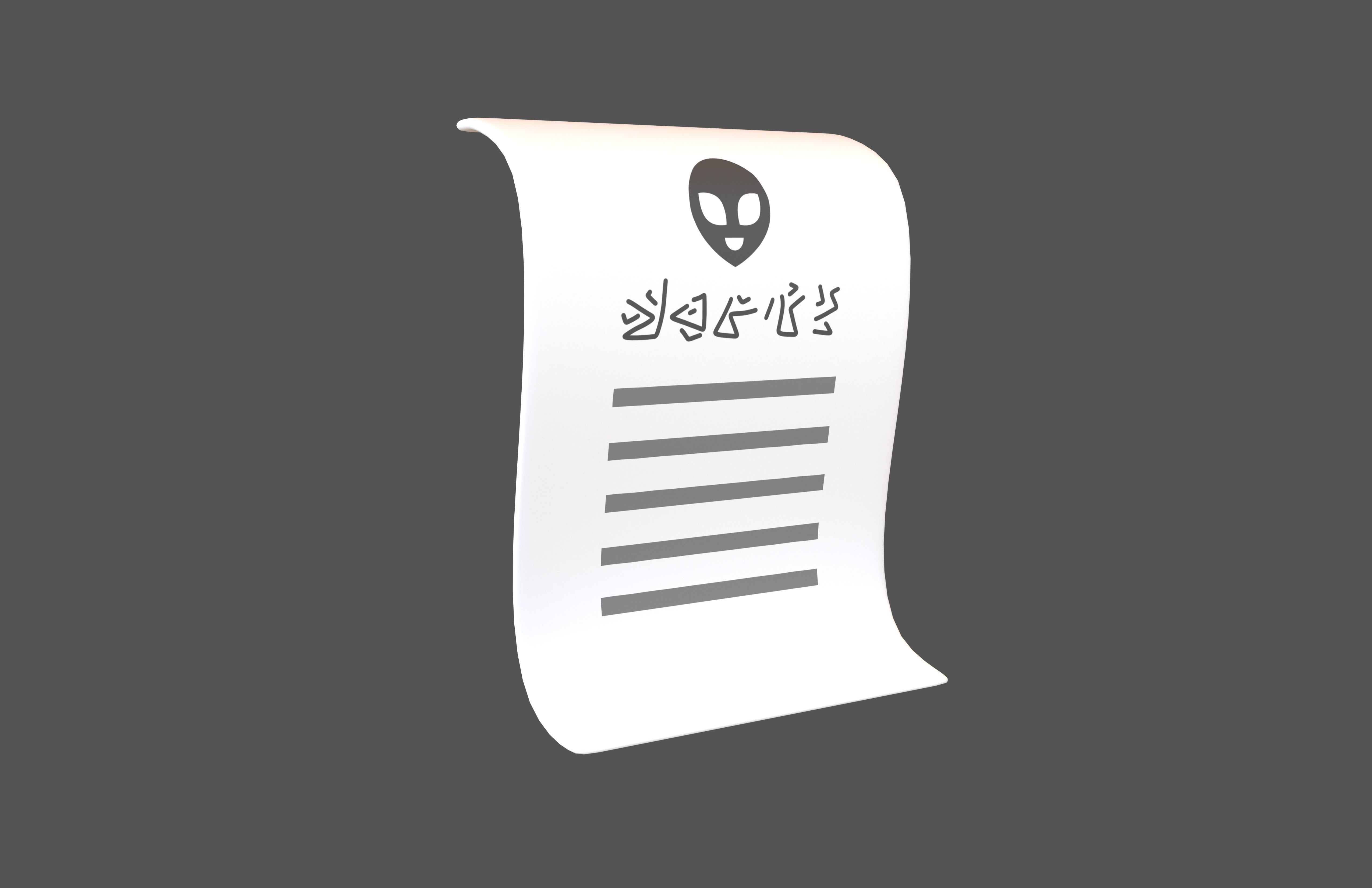 3D model Cartoon Alien Document v1 002 VR / AR / low-poly | CGTrader