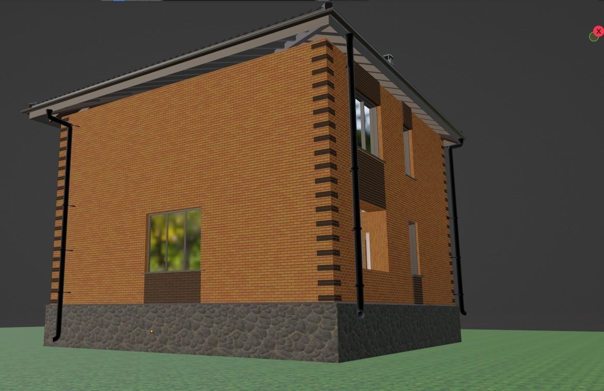 2 story brick house 3D model | CGTrader