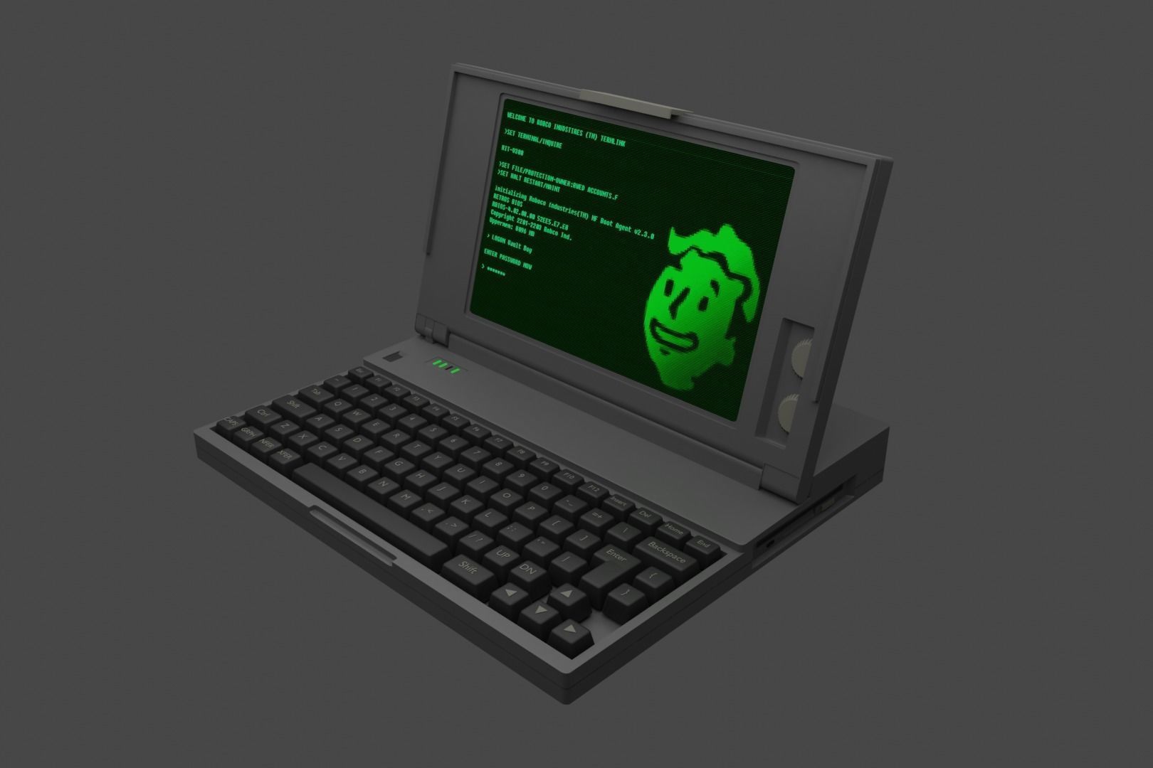 3D model NEC PC-9801 inspired retro laptop VR / AR / low-poly | CGTrader