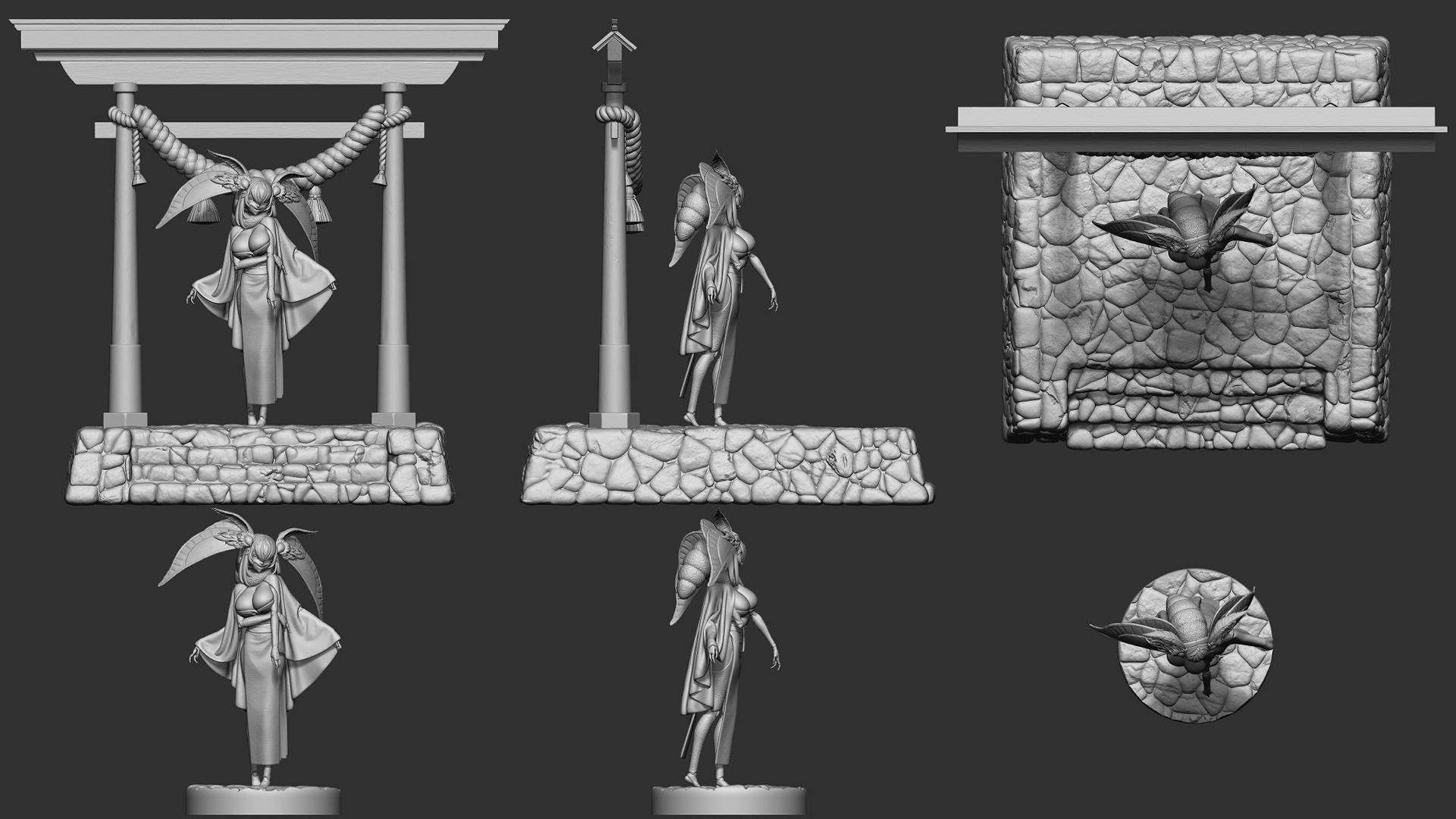 Moth Girl 3D model 3D printable | CGTrader