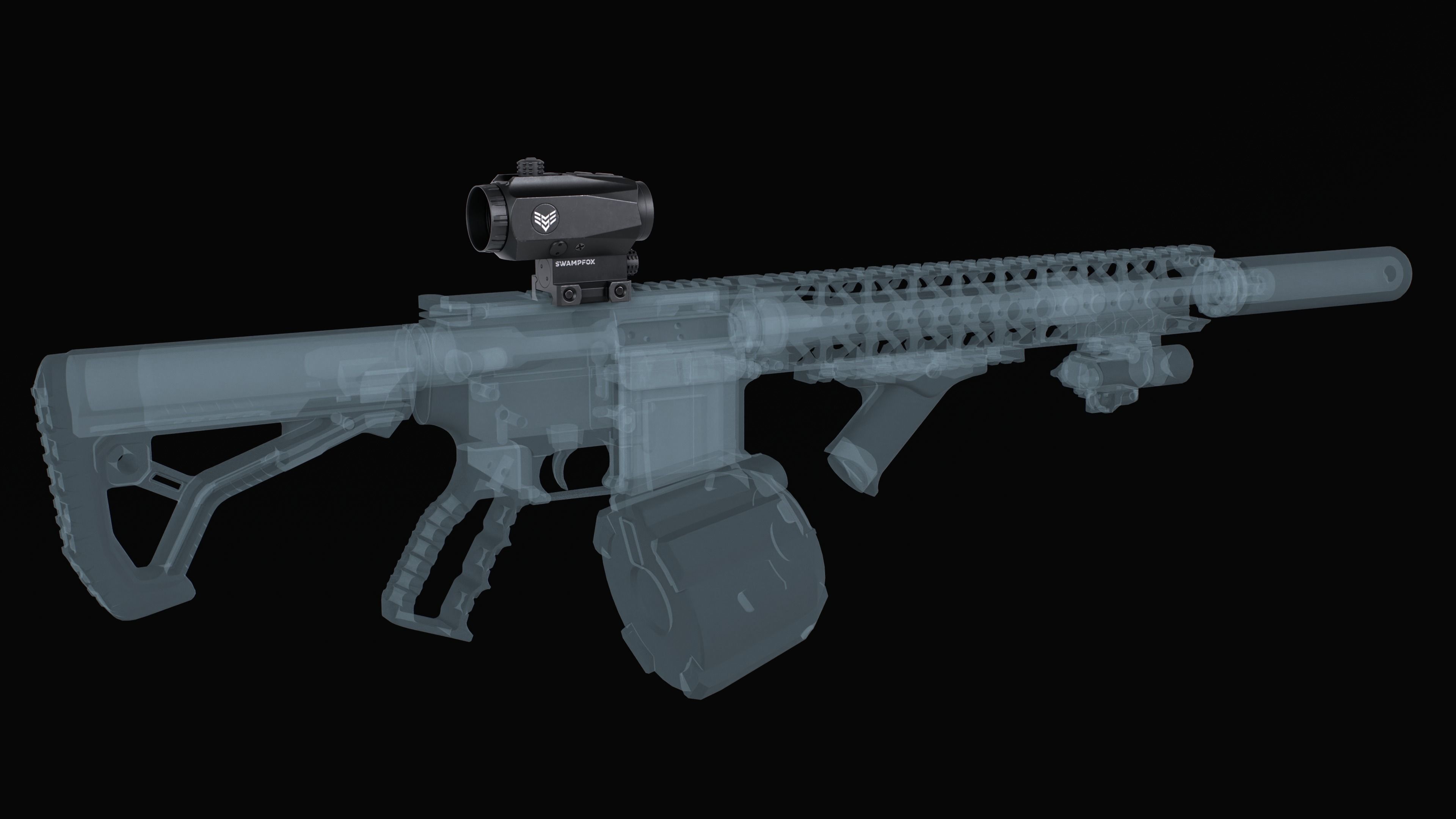 3D model SwampFox Trihawk Tactical Prism Scope VR / AR / low-poly ...