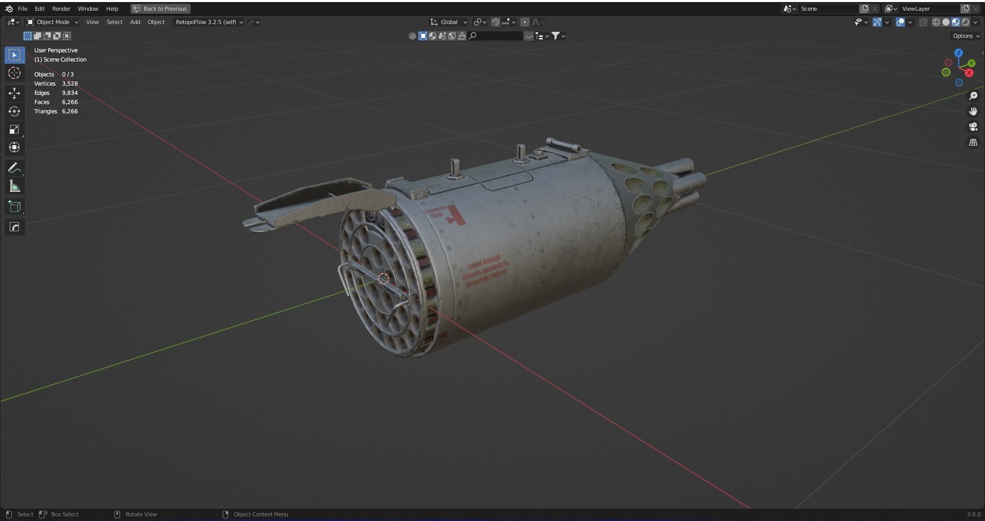 3D model UB-32A launcher unguided missile rockets gameready models VR ...