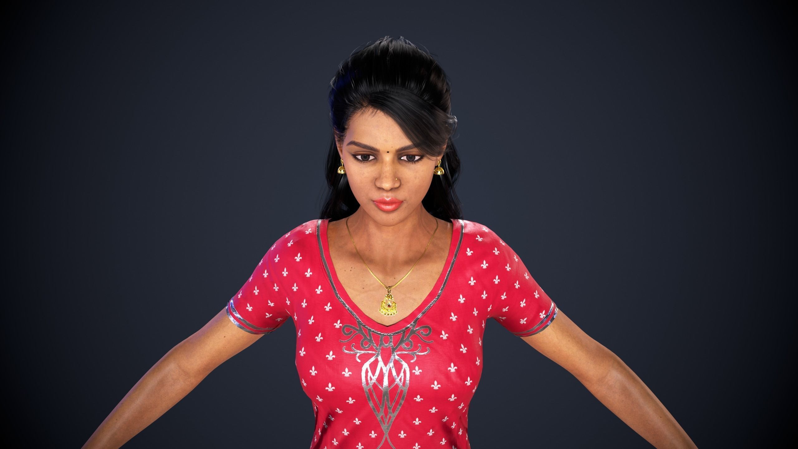 3D model Indian Girl VR / AR / low-poly | CGTrader