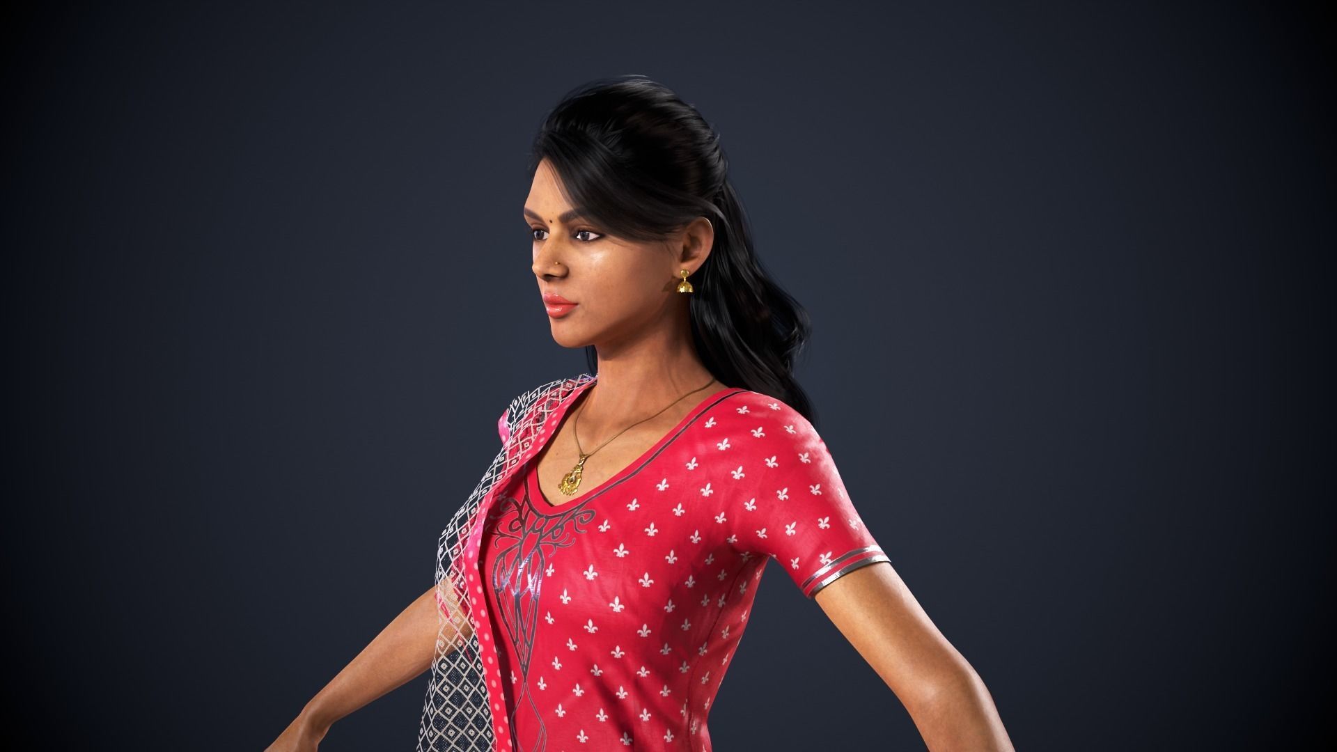 3D model Indian Girl VR / AR / low-poly | CGTrader