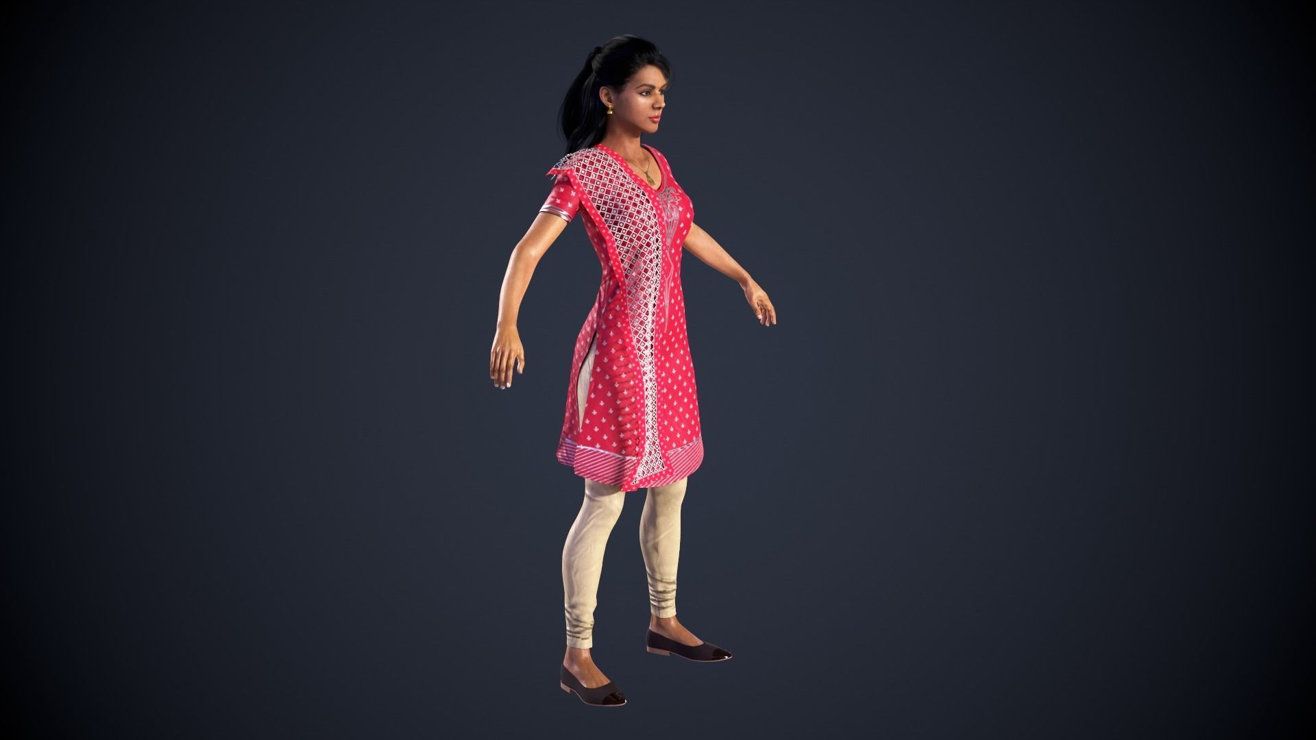 3D model Indian Girl VR / AR / low-poly | CGTrader