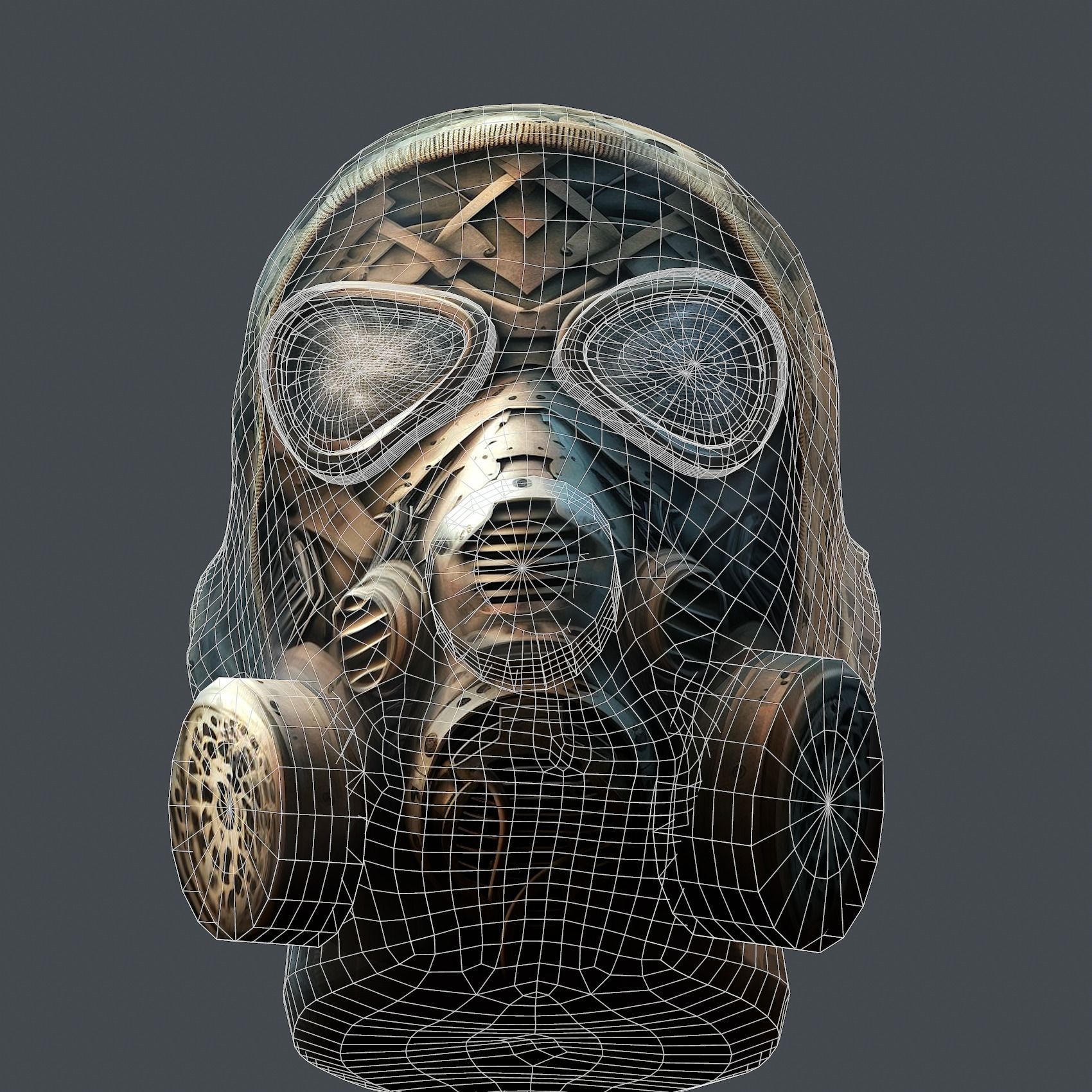 3D model Gas mask helmet 3d model military combat Low-poly 3D model VR ...