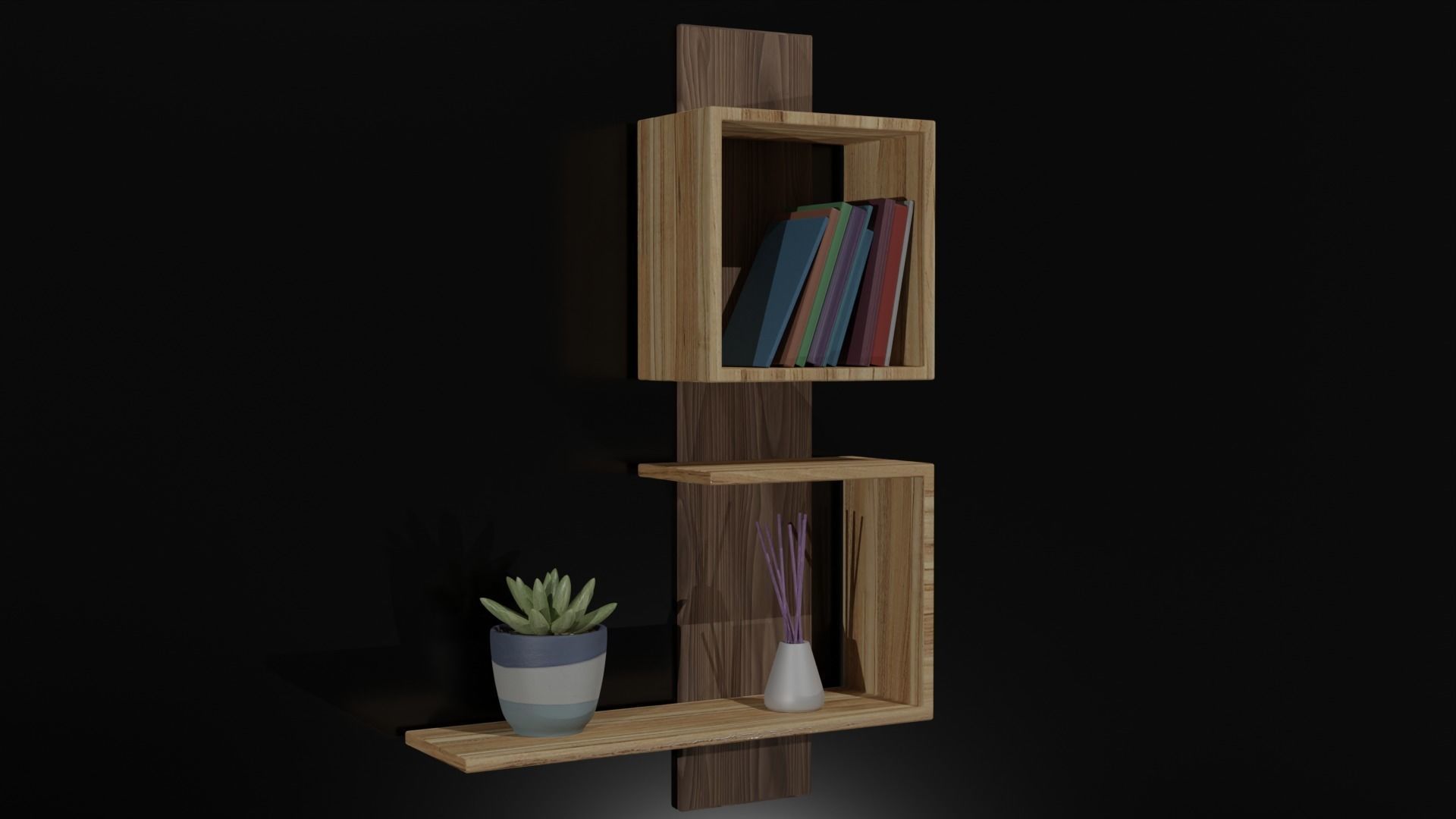 Modern shelves made in Blender free 3D model | CGTrader