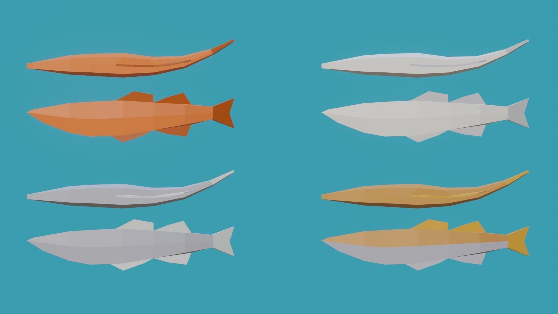 3D model animated low poly fish pack VR / AR / low-poly | CGTrader