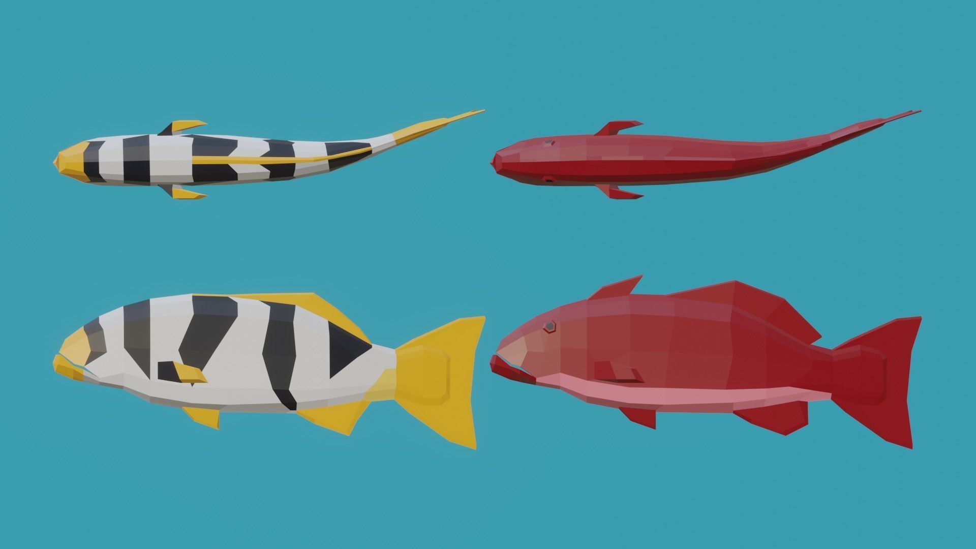 3D model animated low poly fish pack VR / AR / low-poly | CGTrader