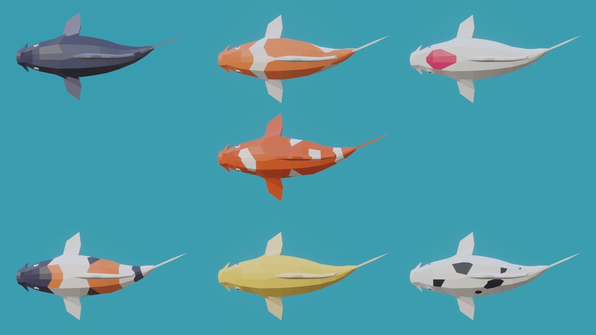3D model animated low poly fish pack VR / AR / low-poly | CGTrader