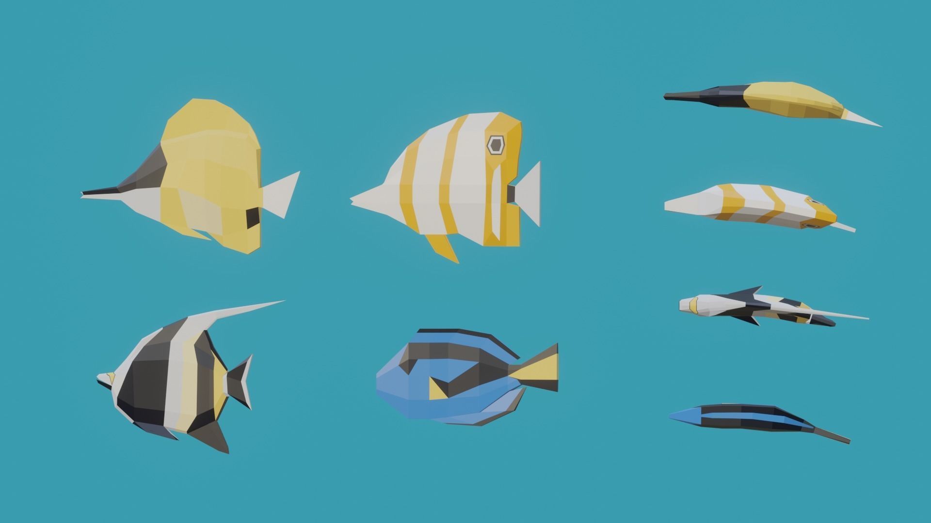 3D model animated low poly fish pack VR / AR / low-poly | CGTrader