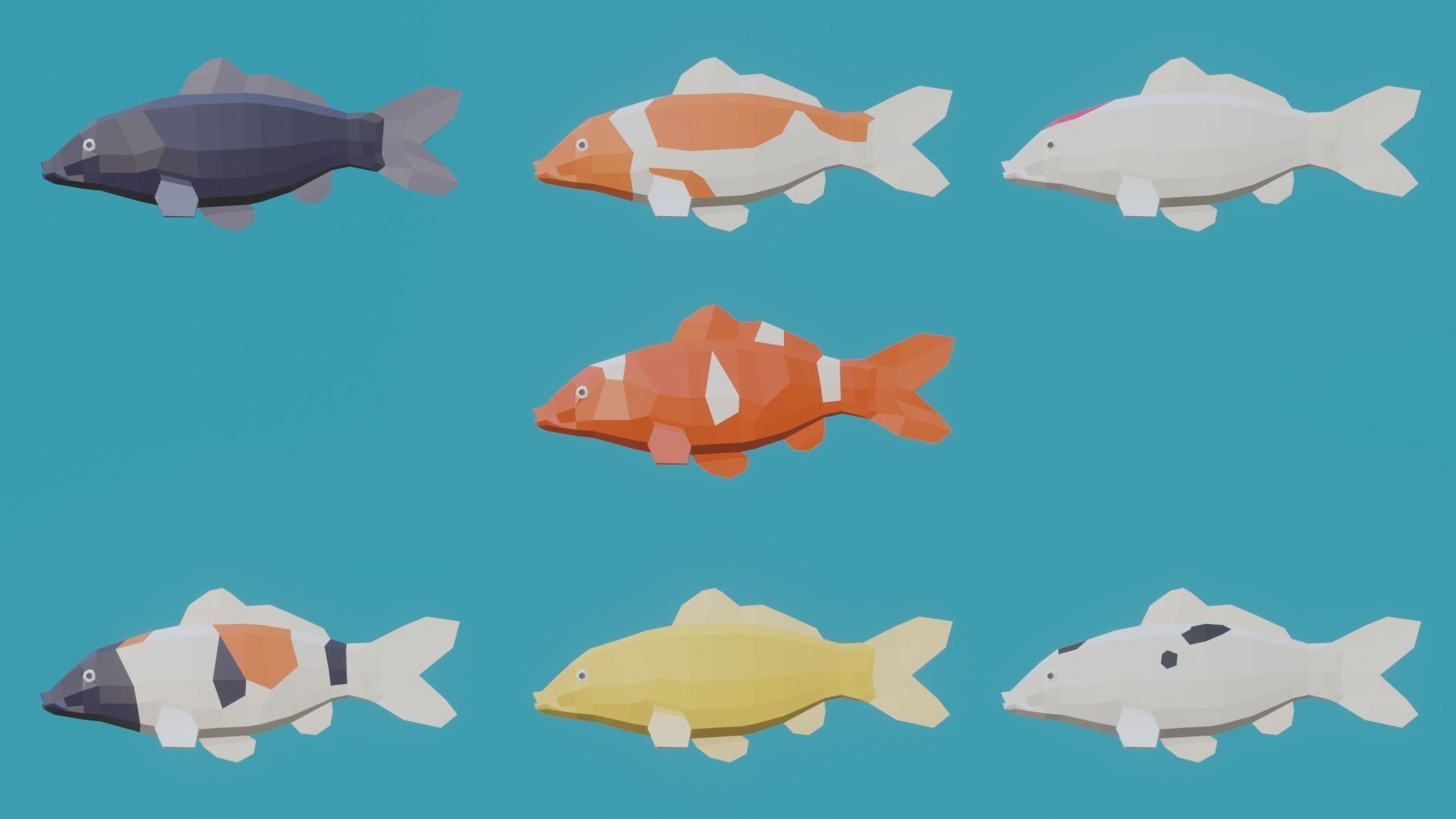 3D model animated low poly fish pack VR / AR / low-poly | CGTrader