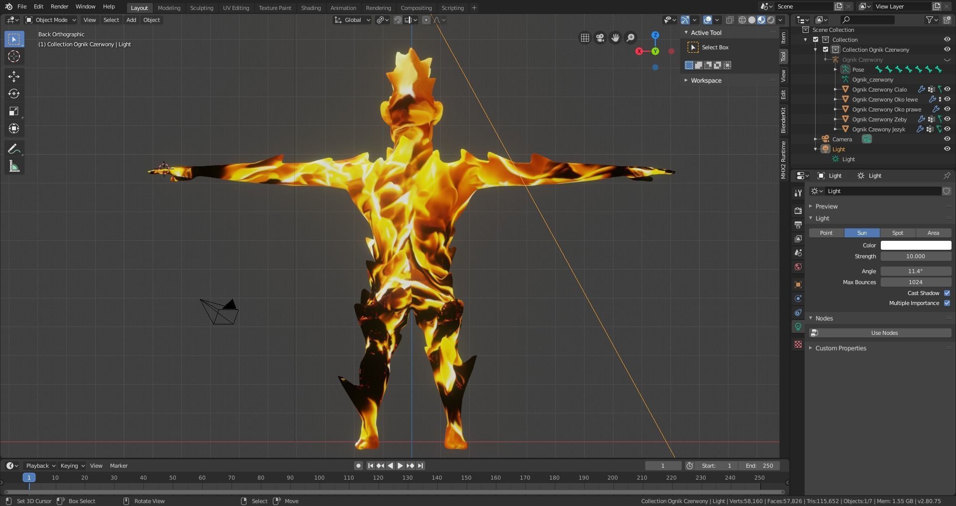 3D model Fire Ghost - Volcano VR / AR / low-poly | CGTrader