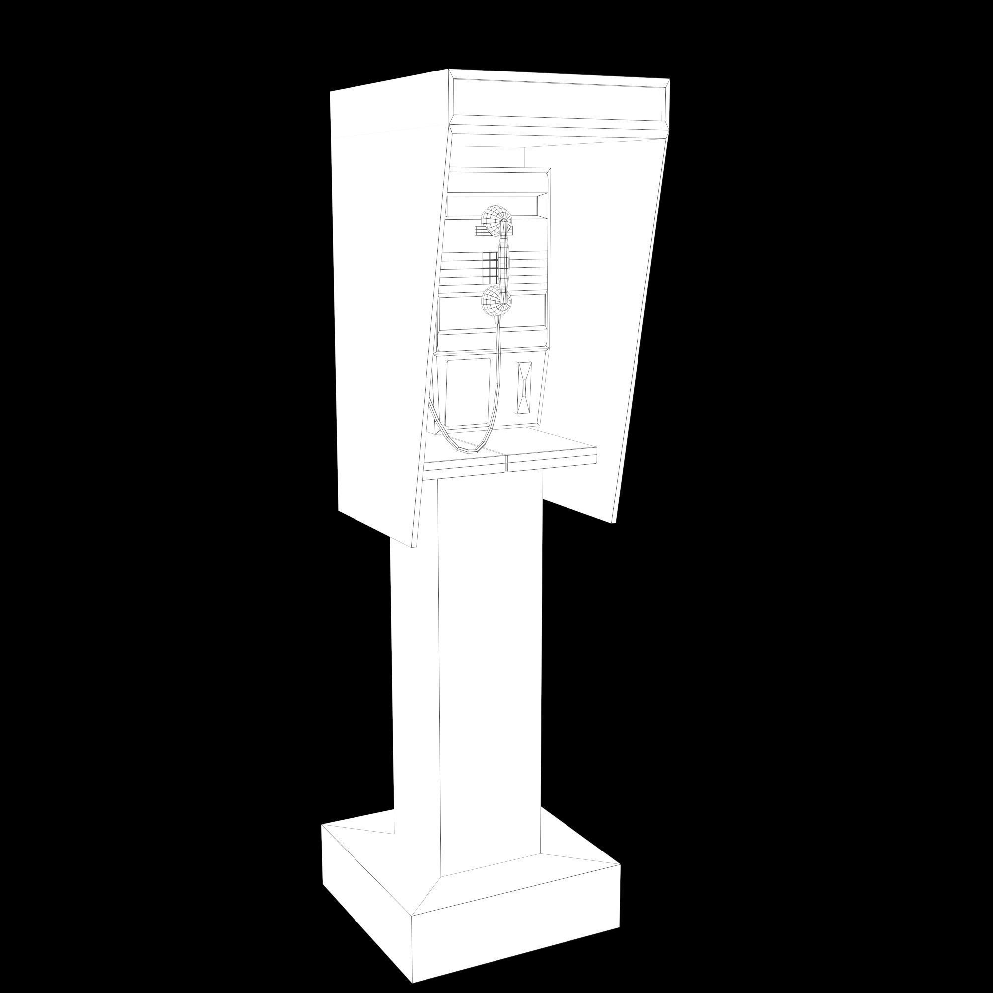 3D model Phonebooth Low-poly 3D model pay phone VR / AR / low-poly ...