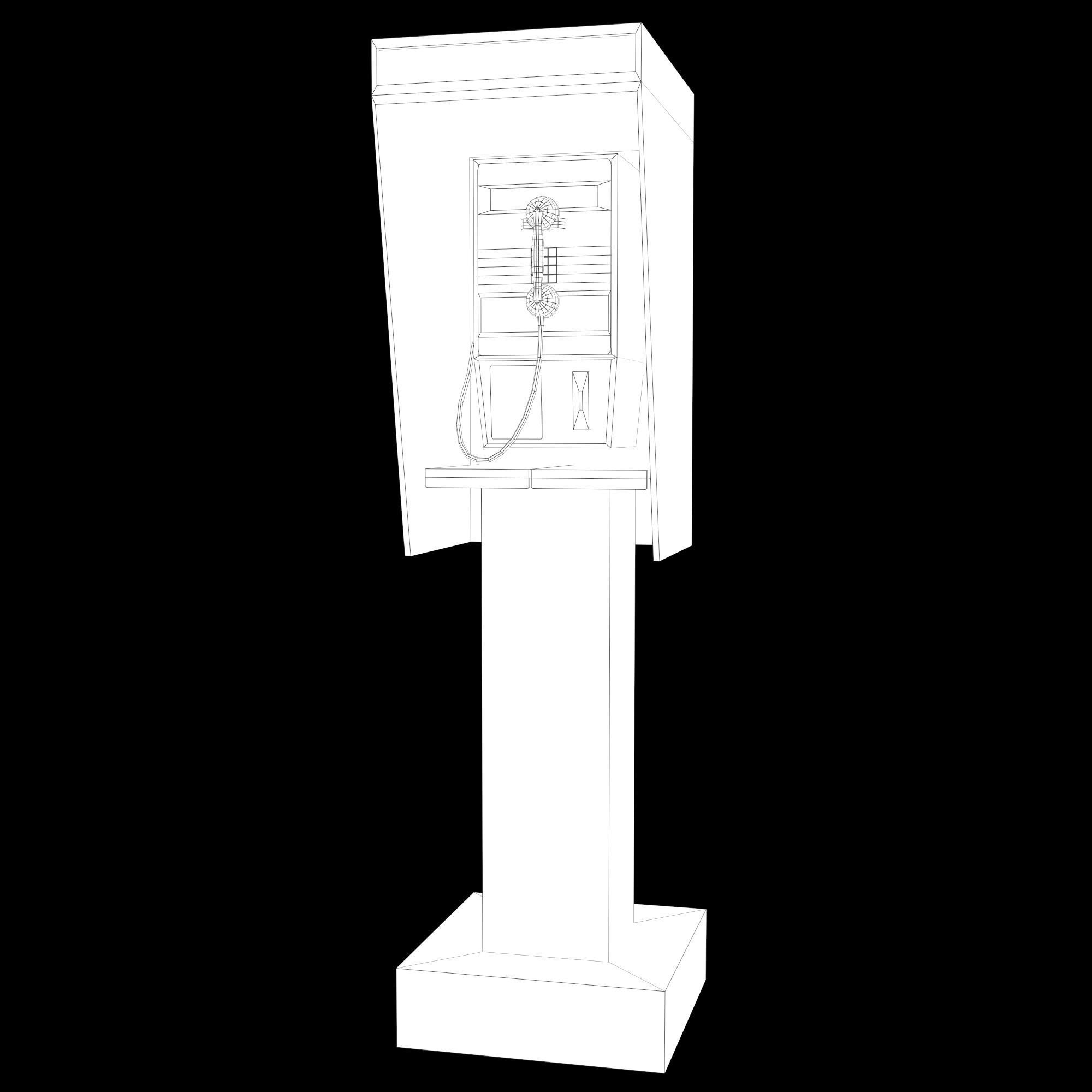 3D model Phonebooth Low-poly 3D model pay phone VR / AR / low-poly ...