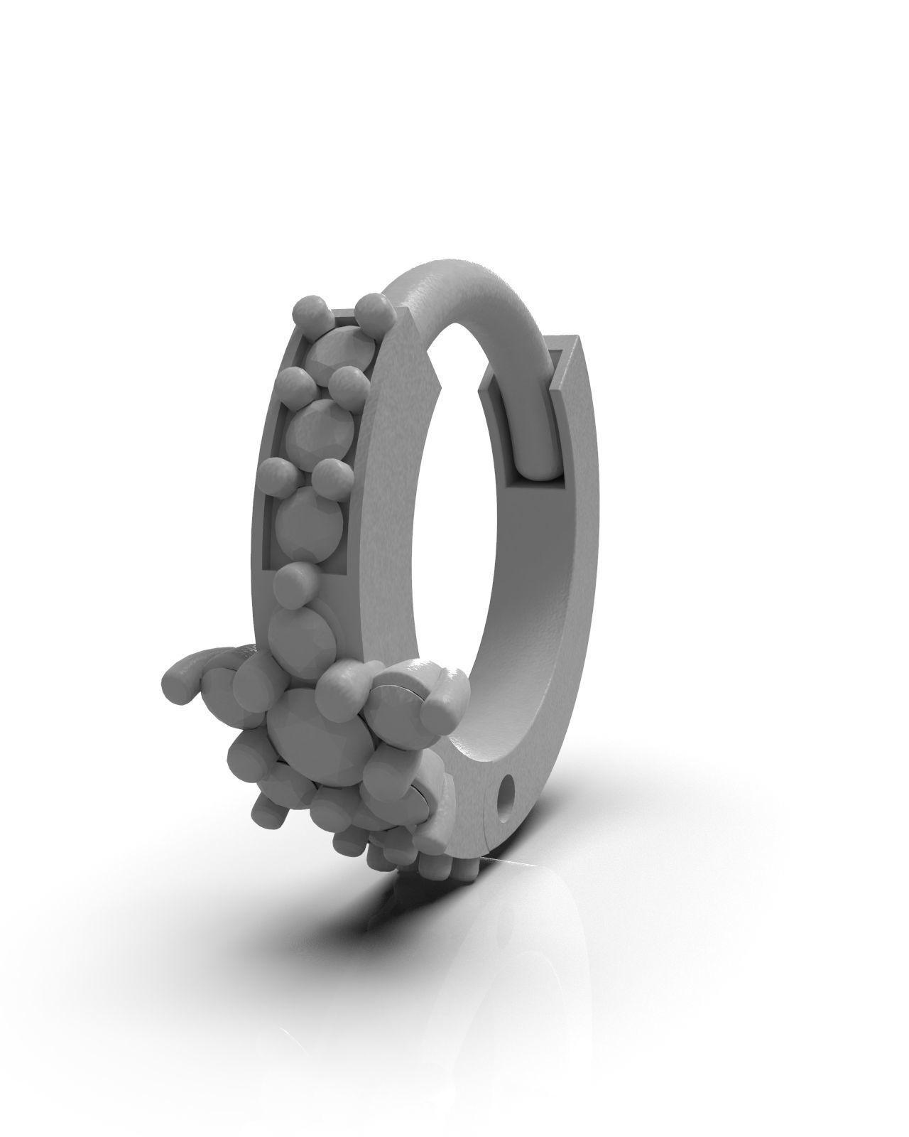 Earrings with star shape and gems 3D model 3D printable | CGTrader