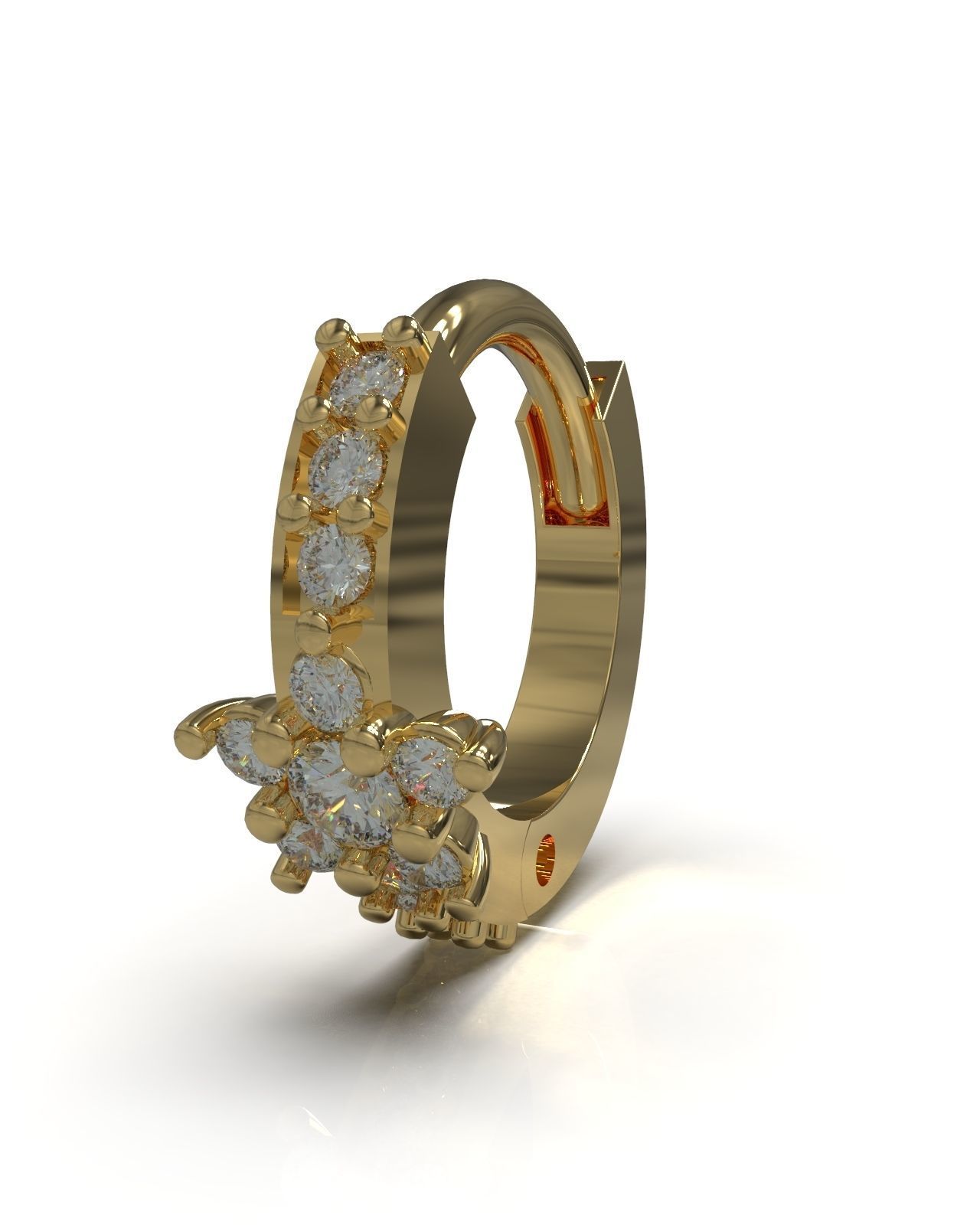 Earrings with star shape and gems 3D model 3D printable | CGTrader