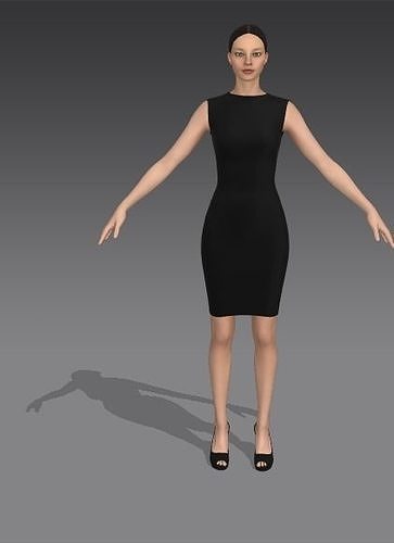 Black dress 3D model | CGTrader