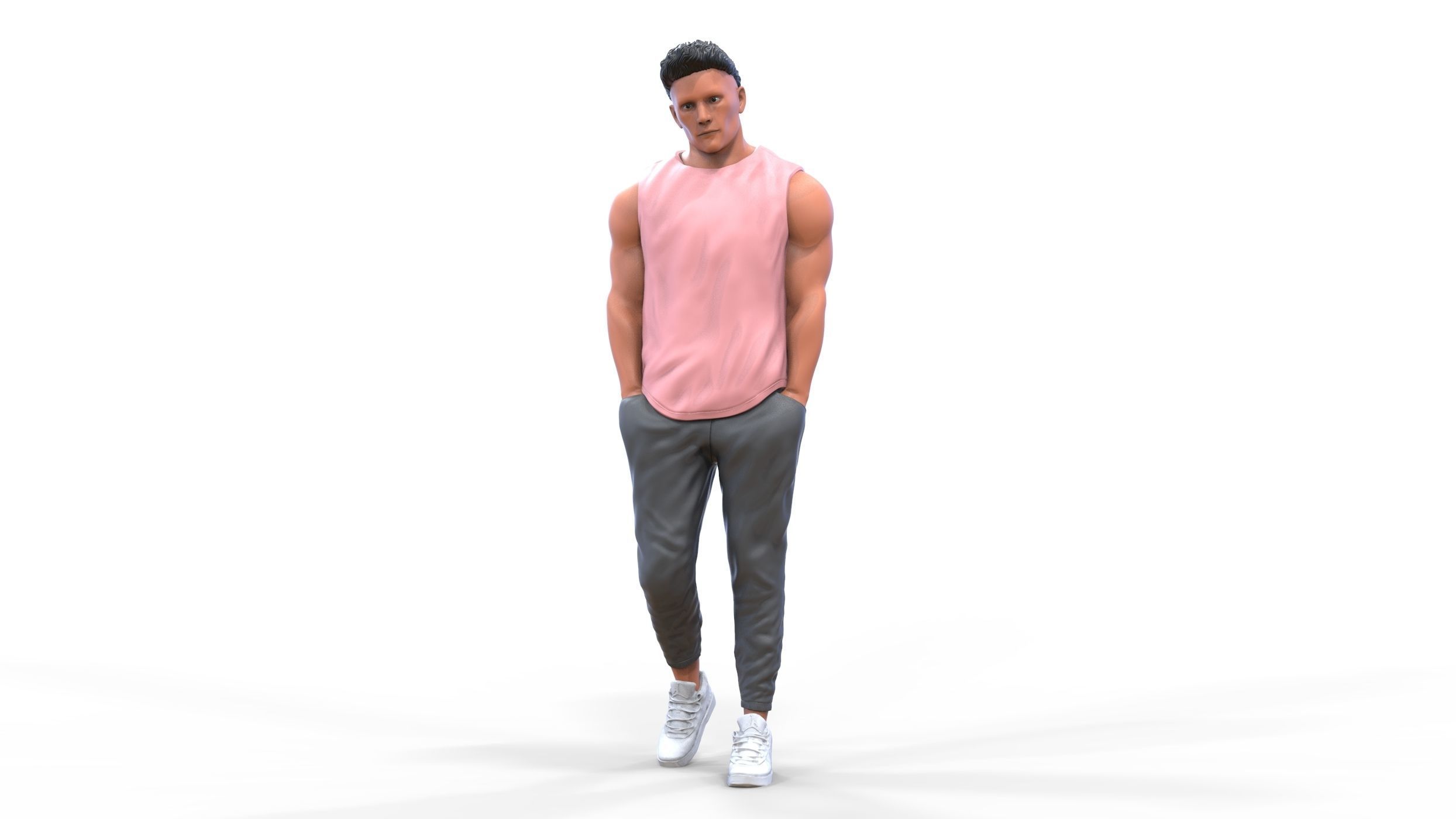 N2 Body builder guy or construction worker 3D model 3D printable | CGTrader