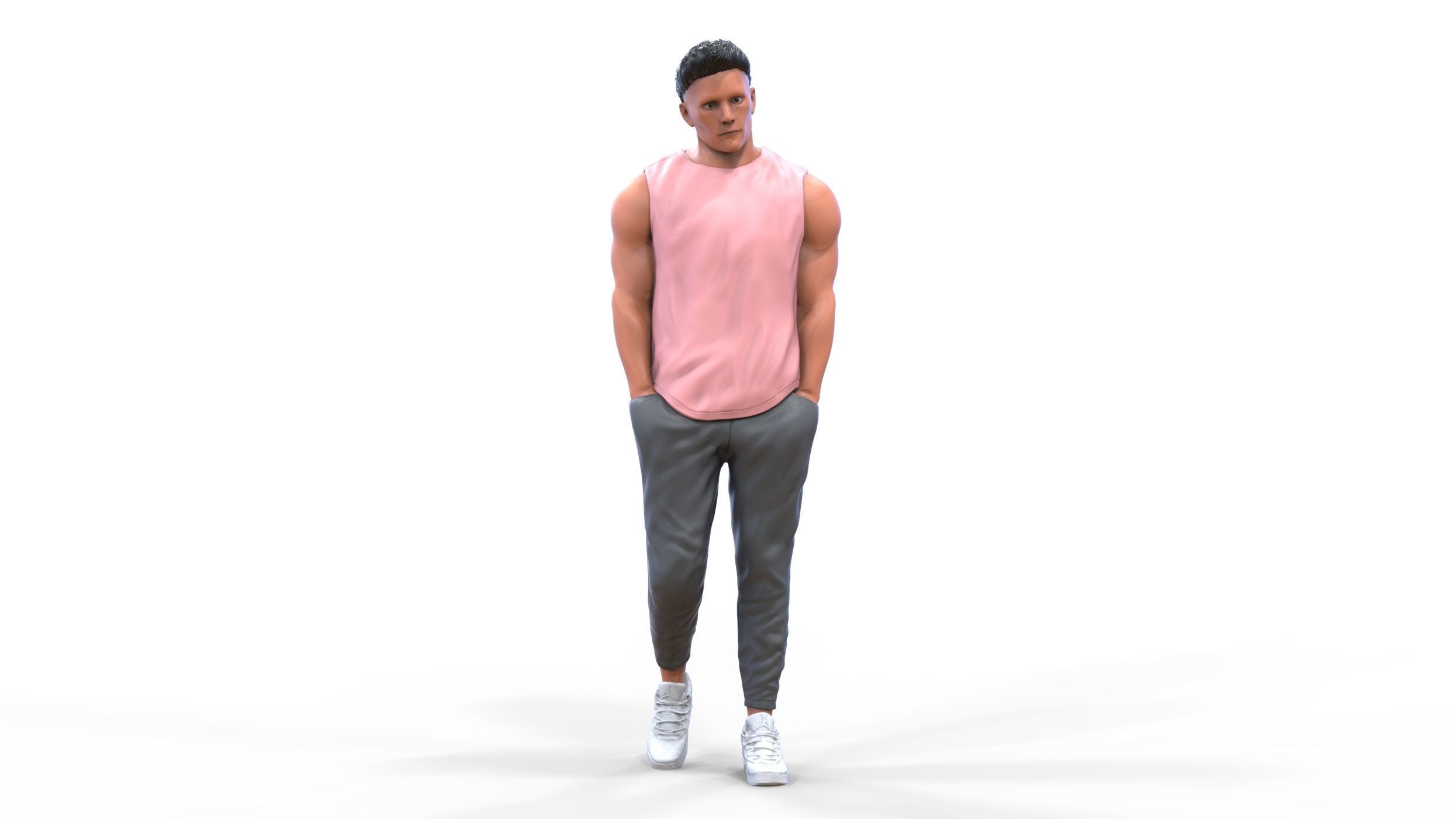 N2 Body builder guy or construction worker 3D model 3D printable | CGTrader