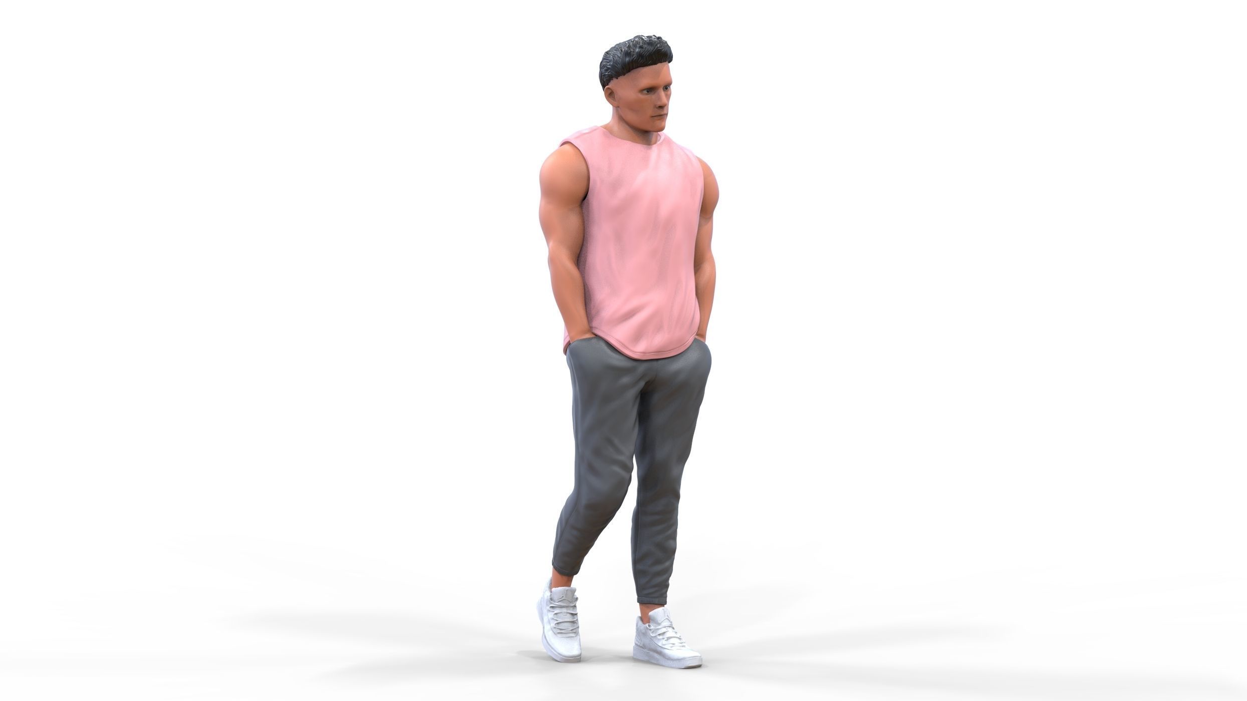 N2 Body builder guy or construction worker 3D model 3D printable | CGTrader