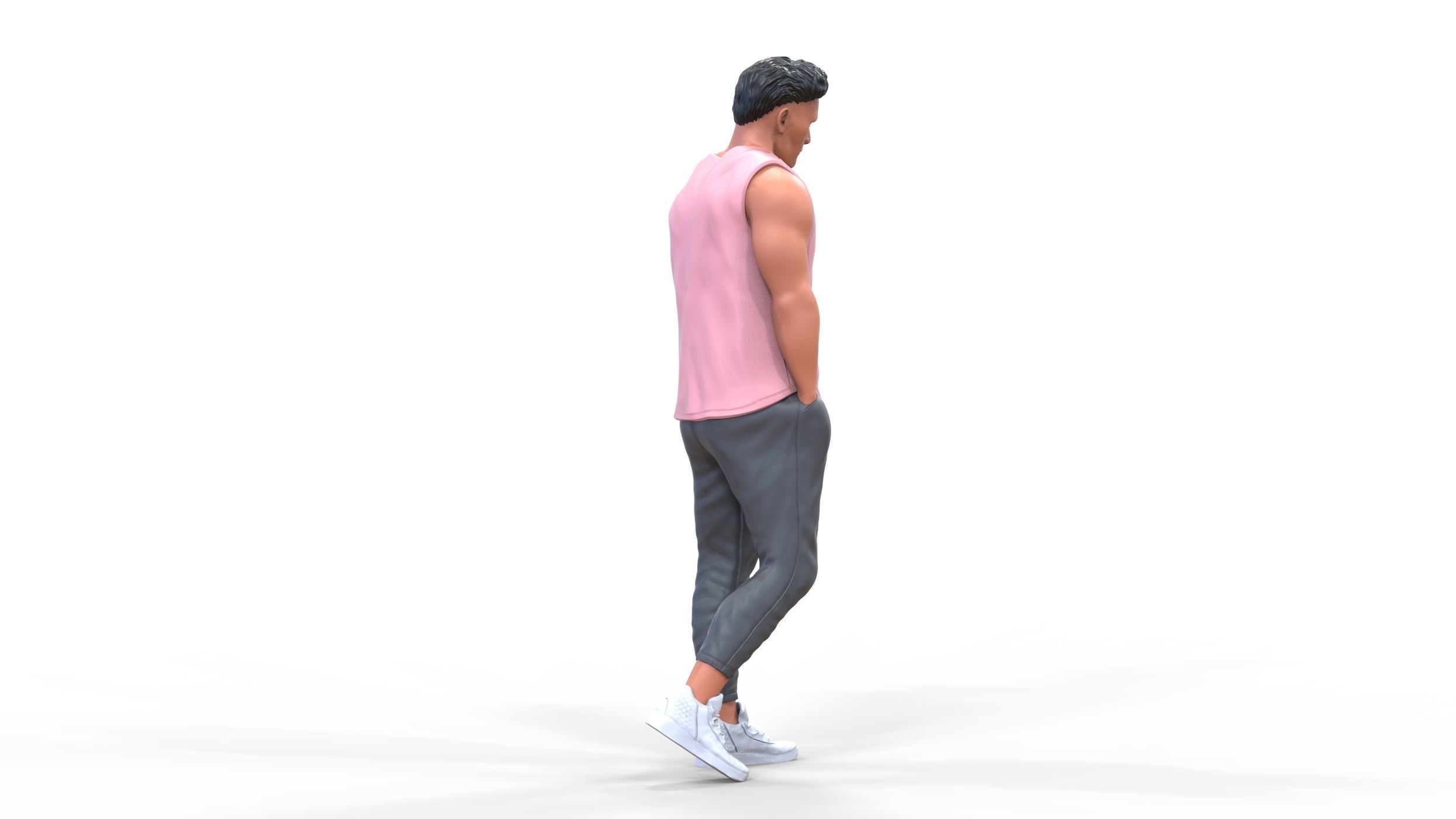 N2 Body builder guy or construction worker 3D model 3D printable | CGTrader