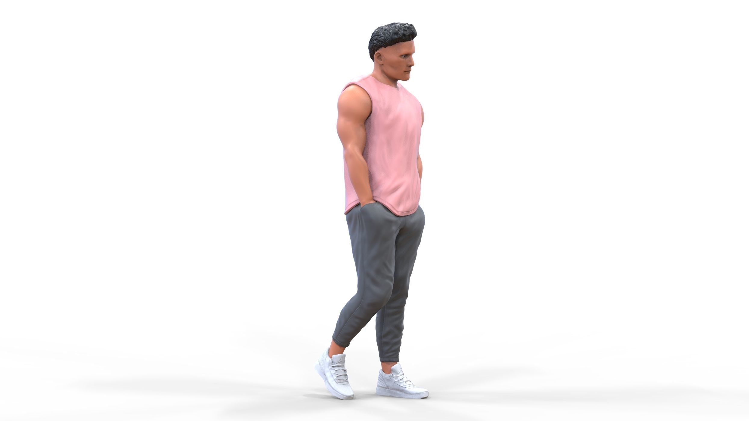 N2 Body builder guy or construction worker 3D model 3D printable | CGTrader