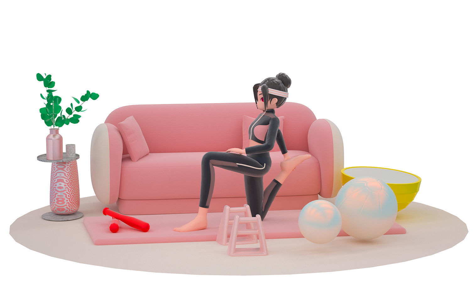 C4D model home moving character scene 3D model | CGTrader