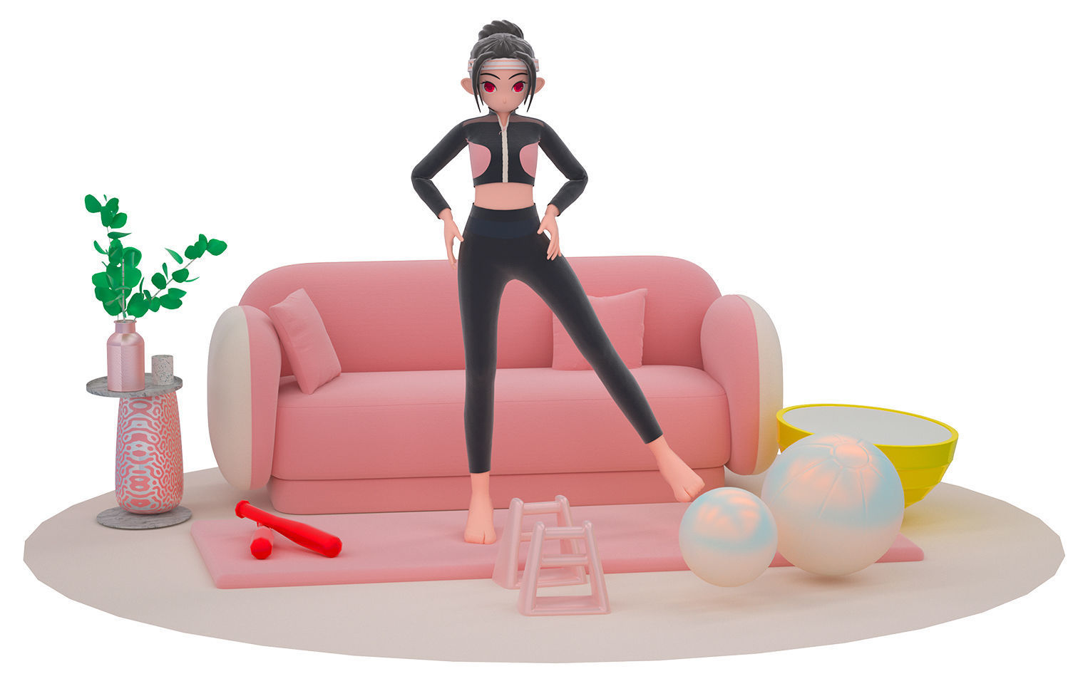C4D model home moving character scene 3D model | CGTrader