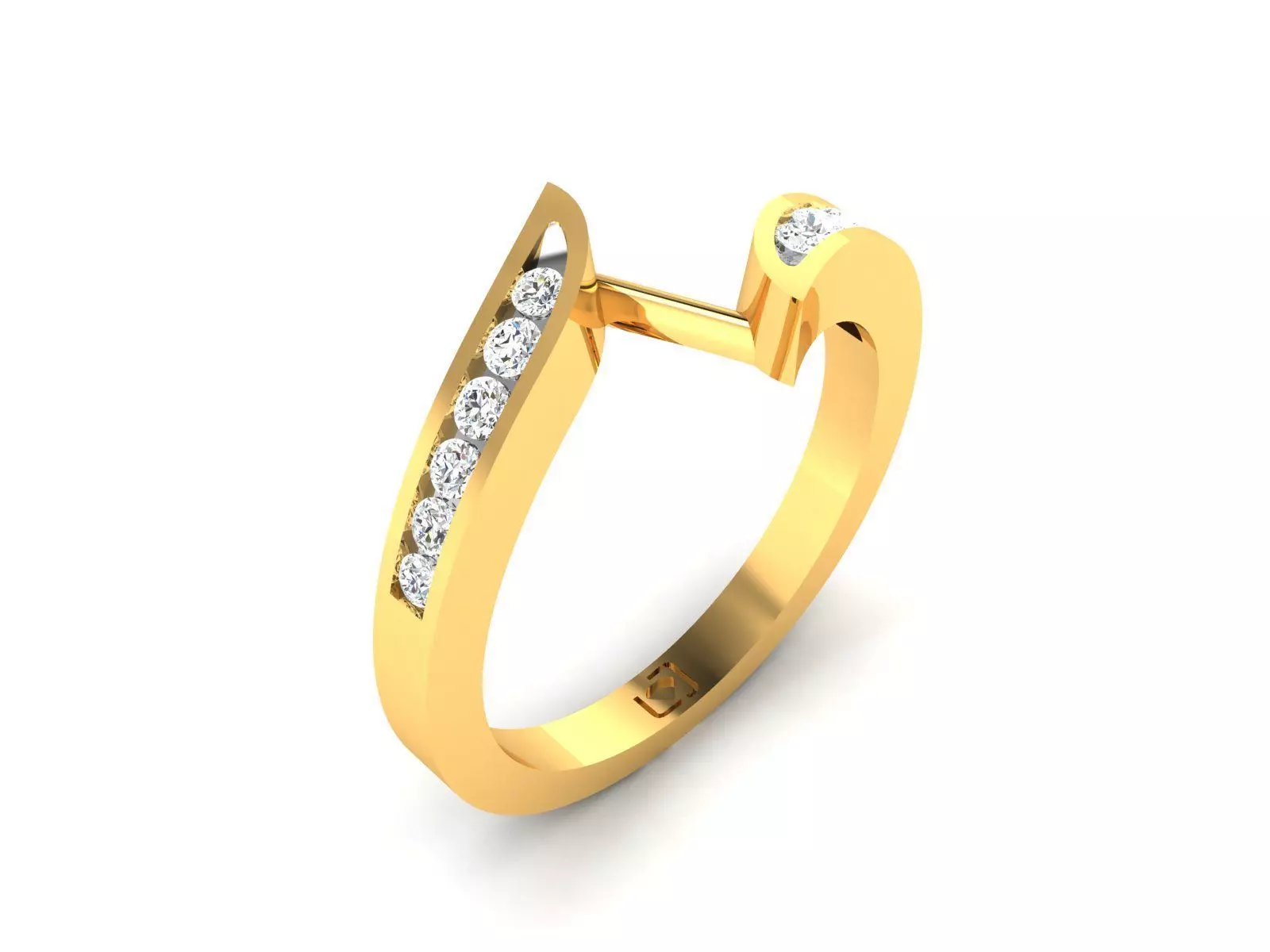 Band 3dm Render Details diamond ring gold 3D model 3D printable | CGTrader