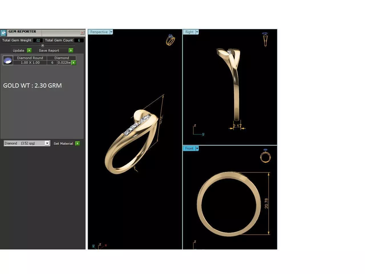 Band 3dm Render Details diamond ring gold 3D model 3D printable | CGTrader