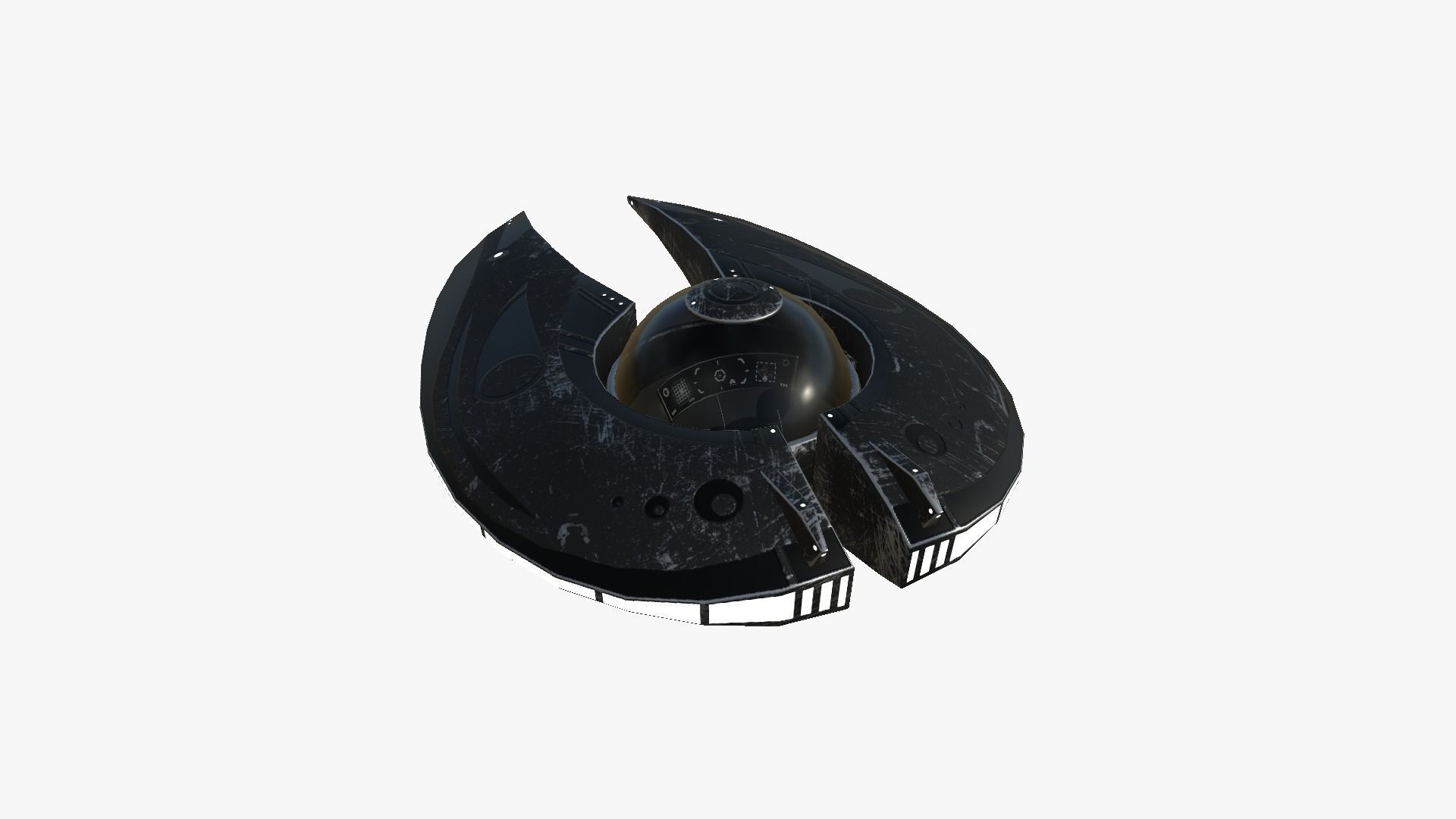 3D model Alien Spaceship UFO I10 Full Black - Sci Fi Spacecraft Design ...