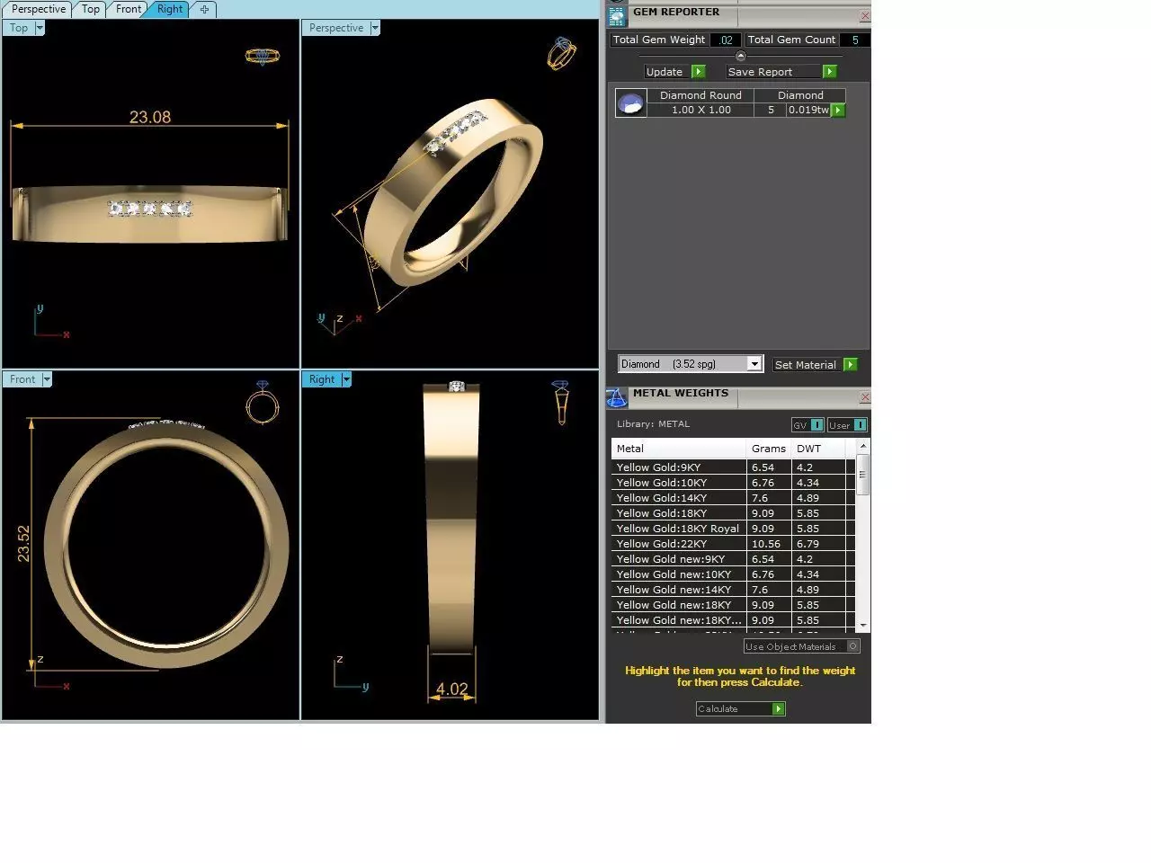 Band 3dm Render Details oval diamond ring gold 3D model 3D printable ...