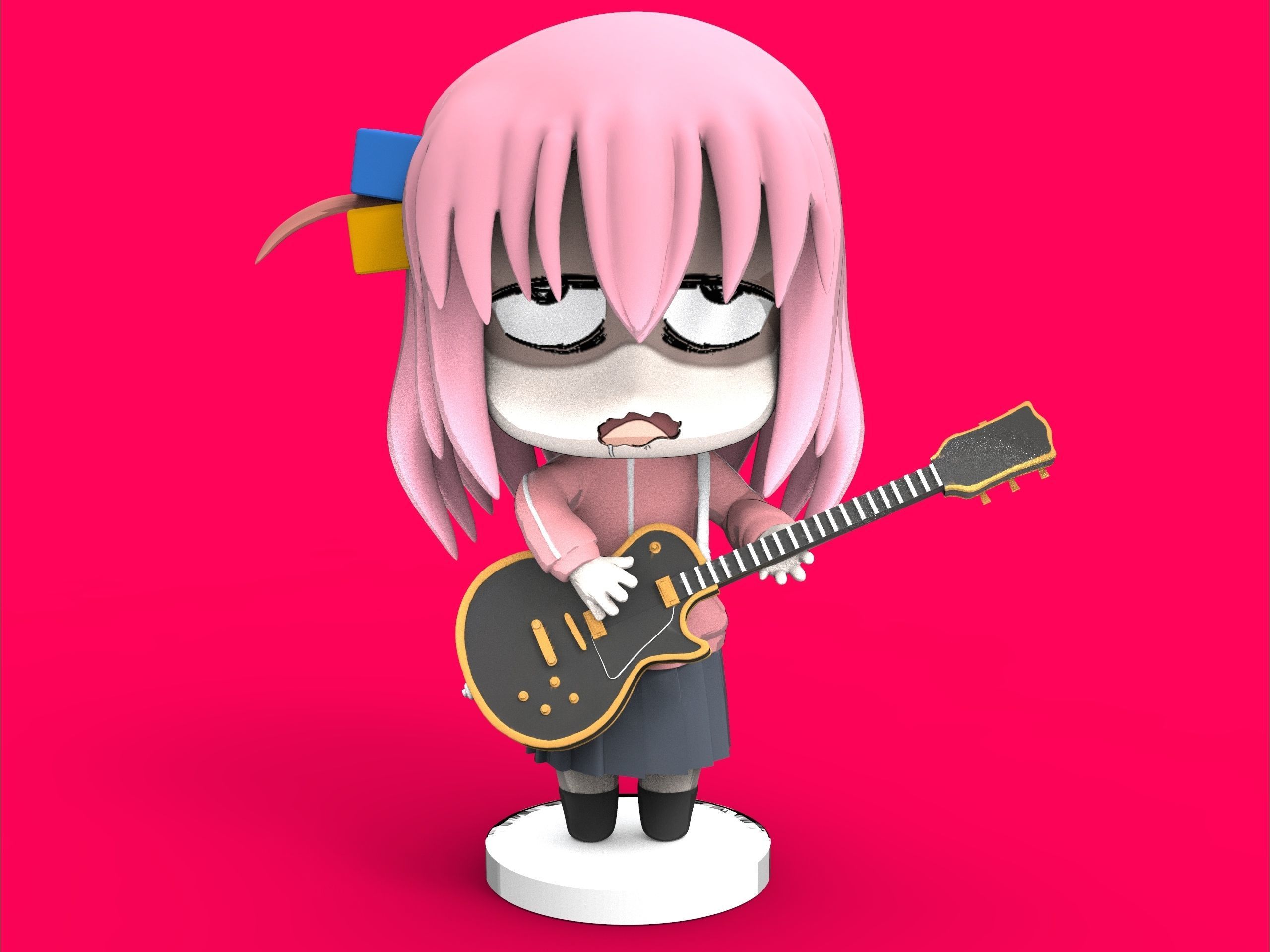 Bocchi the rock chibi 3D model 3D printable | CGTrader