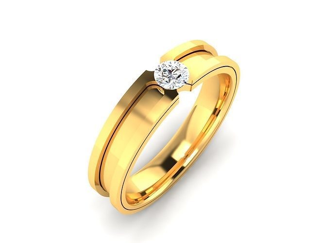 Band 3dm Render Details diamond engagement ring gold 3D model 3D ...