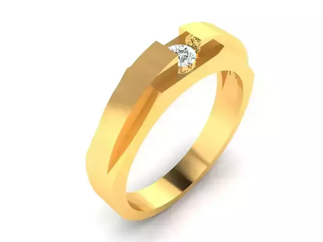 Band 3dm Render Details mens gold ring with diamond 3D model 3D ...