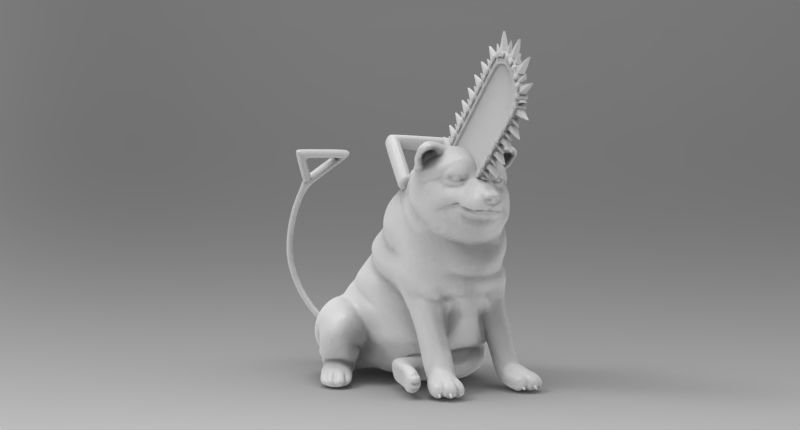 Cheems chainsaw 3D model 3D printable | CGTrader