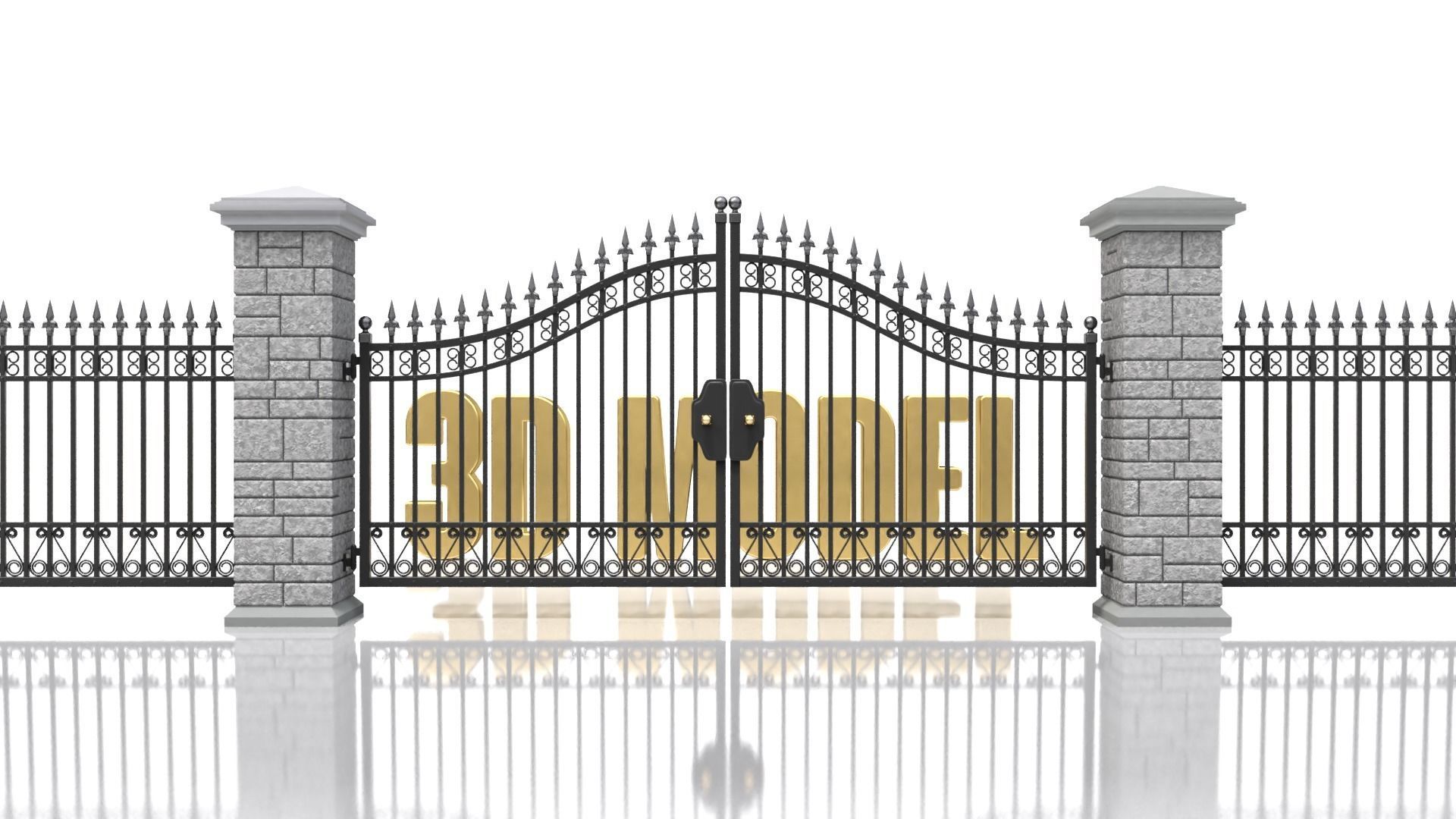 Opening Iron Gate Animation 3D model animated | CGTrader