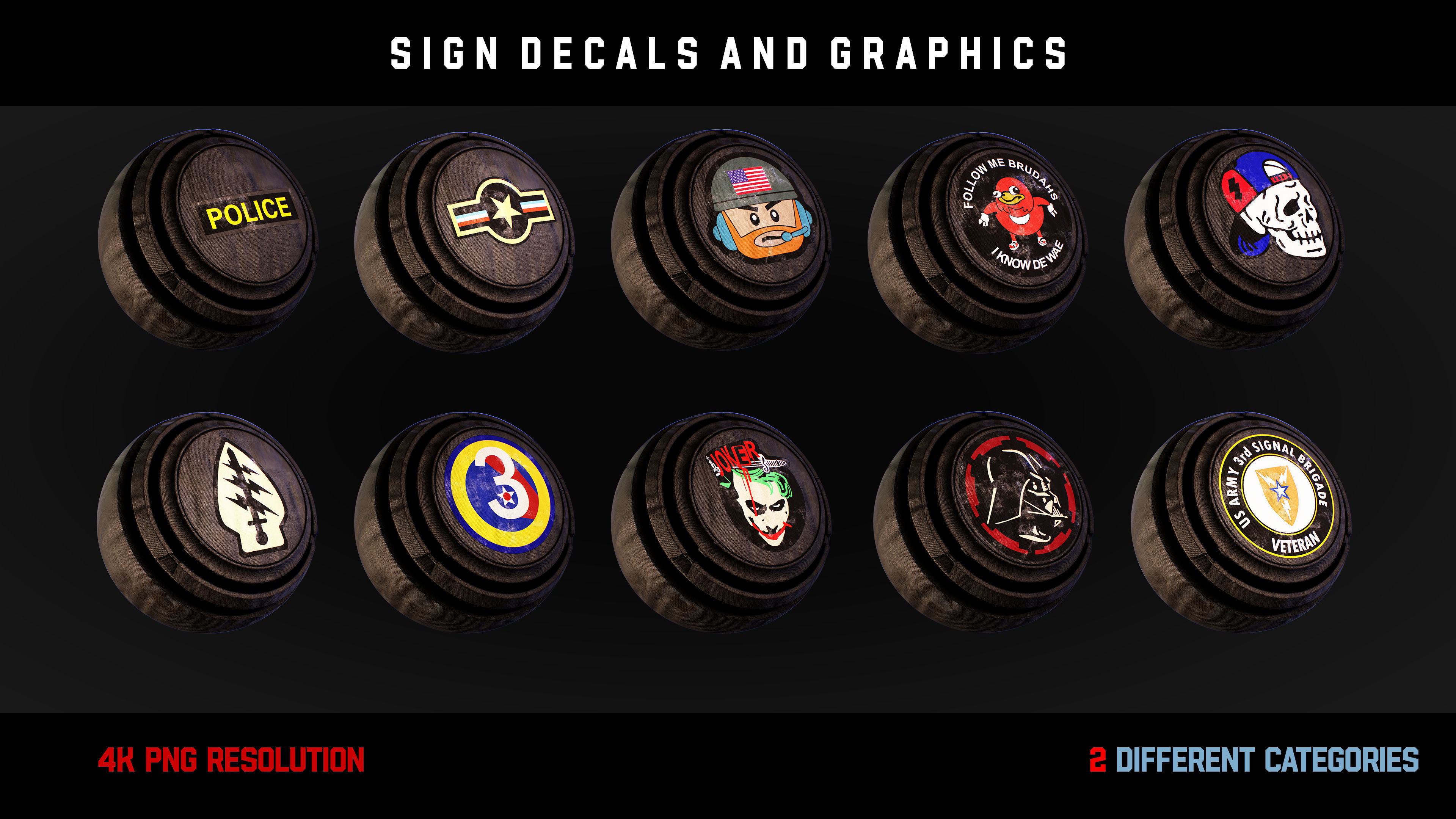 280 Sign Decals And Graphics - Vol 1 - 2 Different Categories Texture ...