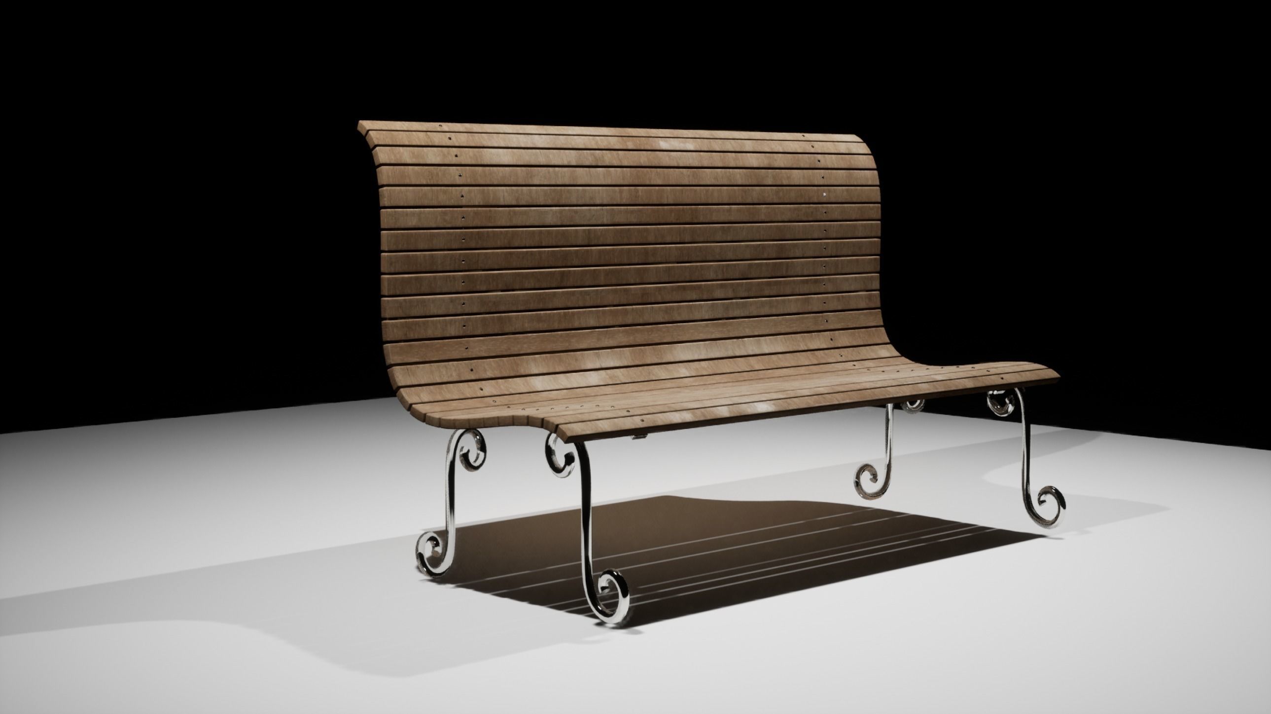 Exterior Wooden Bench 3D model 3D model | CGTrader