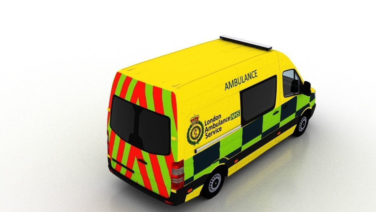 Mercedes Benz Sprinter L2H2 2015 England Ambulance EU 3D model | CGTrader