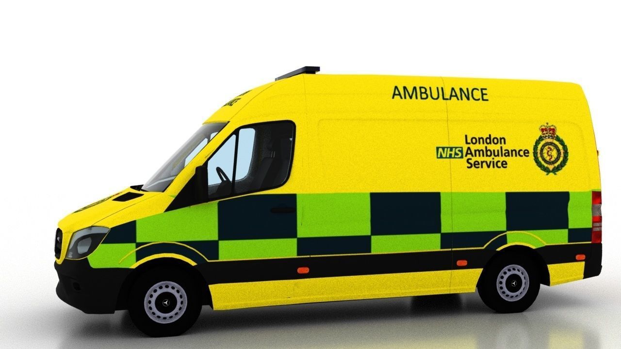 Mercedes Benz Sprinter L2H2 2015 England Ambulance EU 3D model | CGTrader