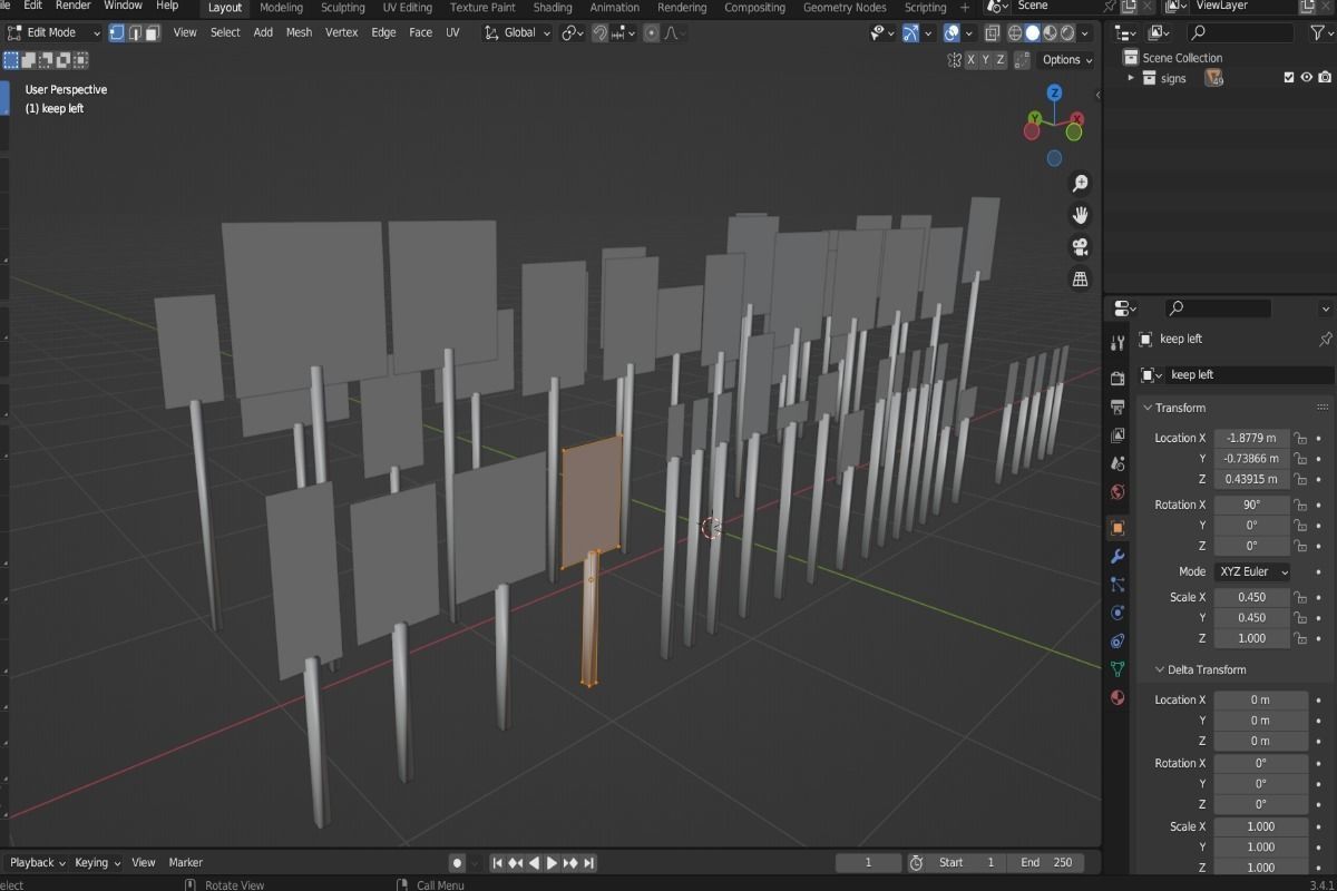 Australian Road Signs free 3D model | CGTrader