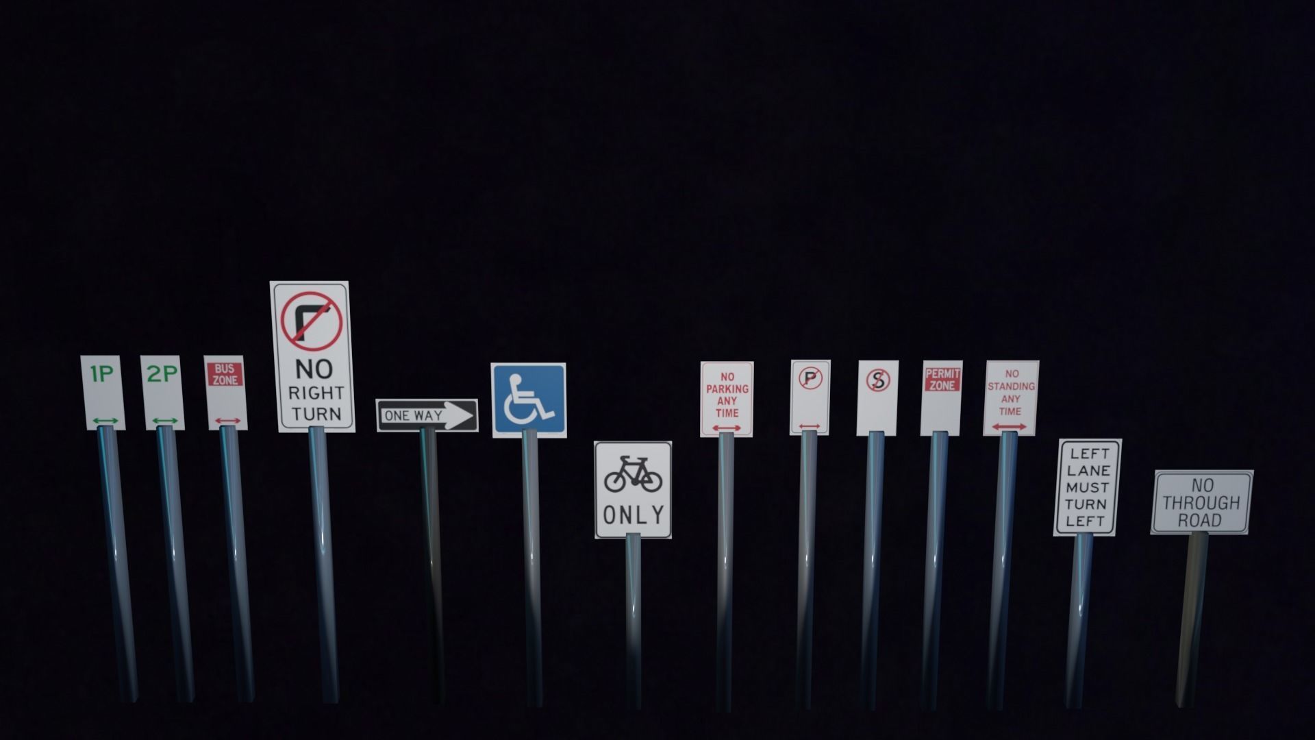 Australian Road Signs free 3D model | CGTrader