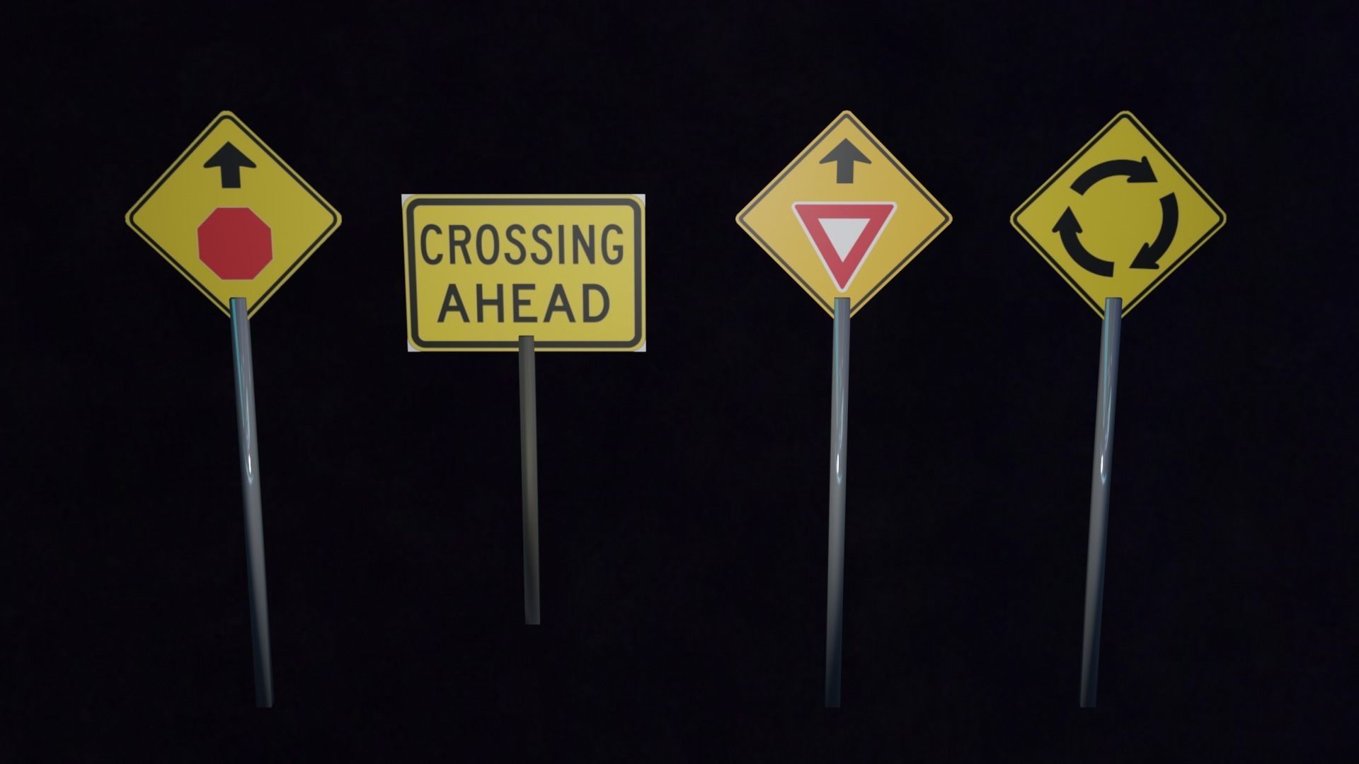 Australian Road Signs free 3D model | CGTrader