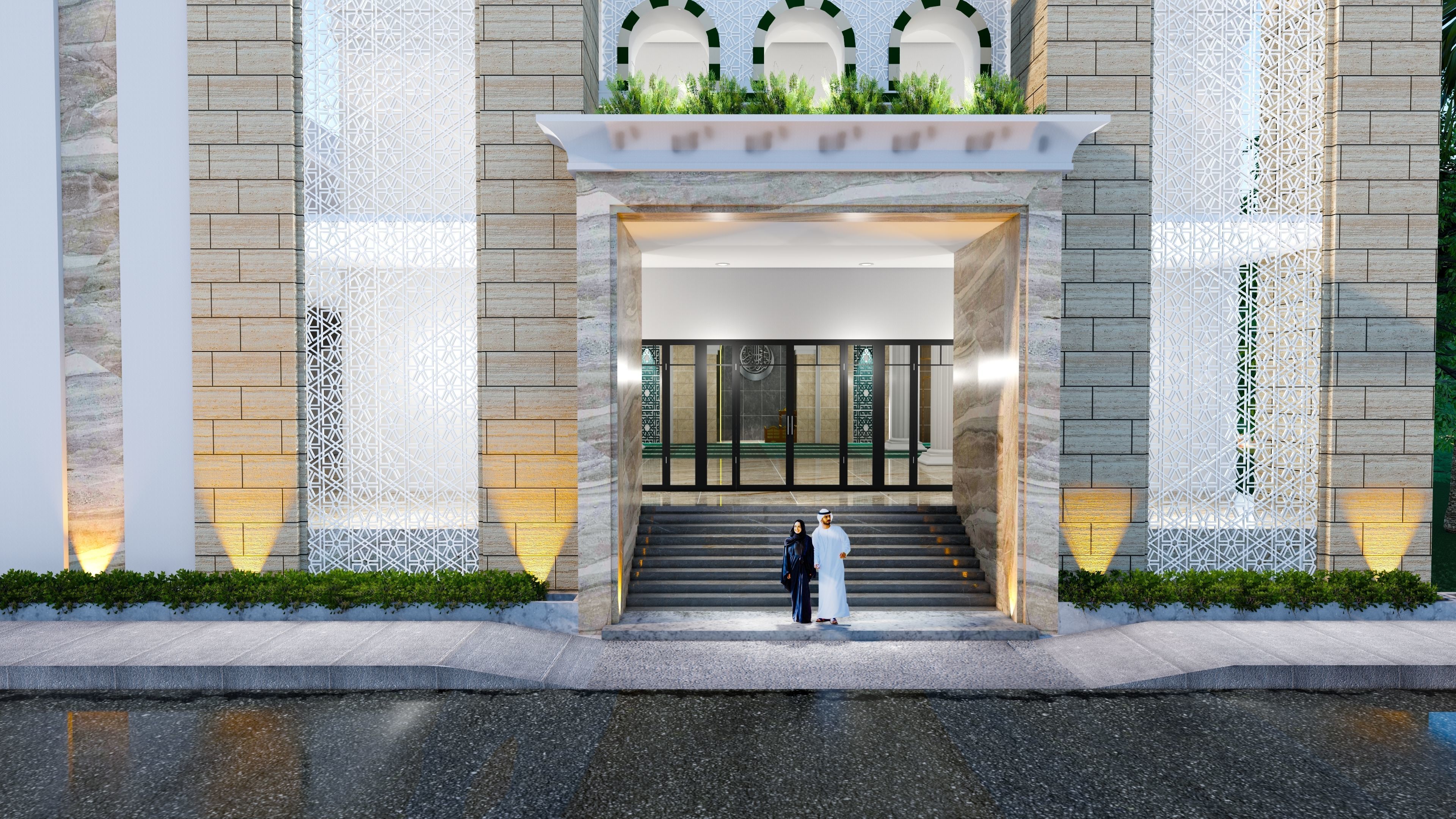 3D design at sketch up Modelling Elegant Modern Mosque 3D model | CGTrader