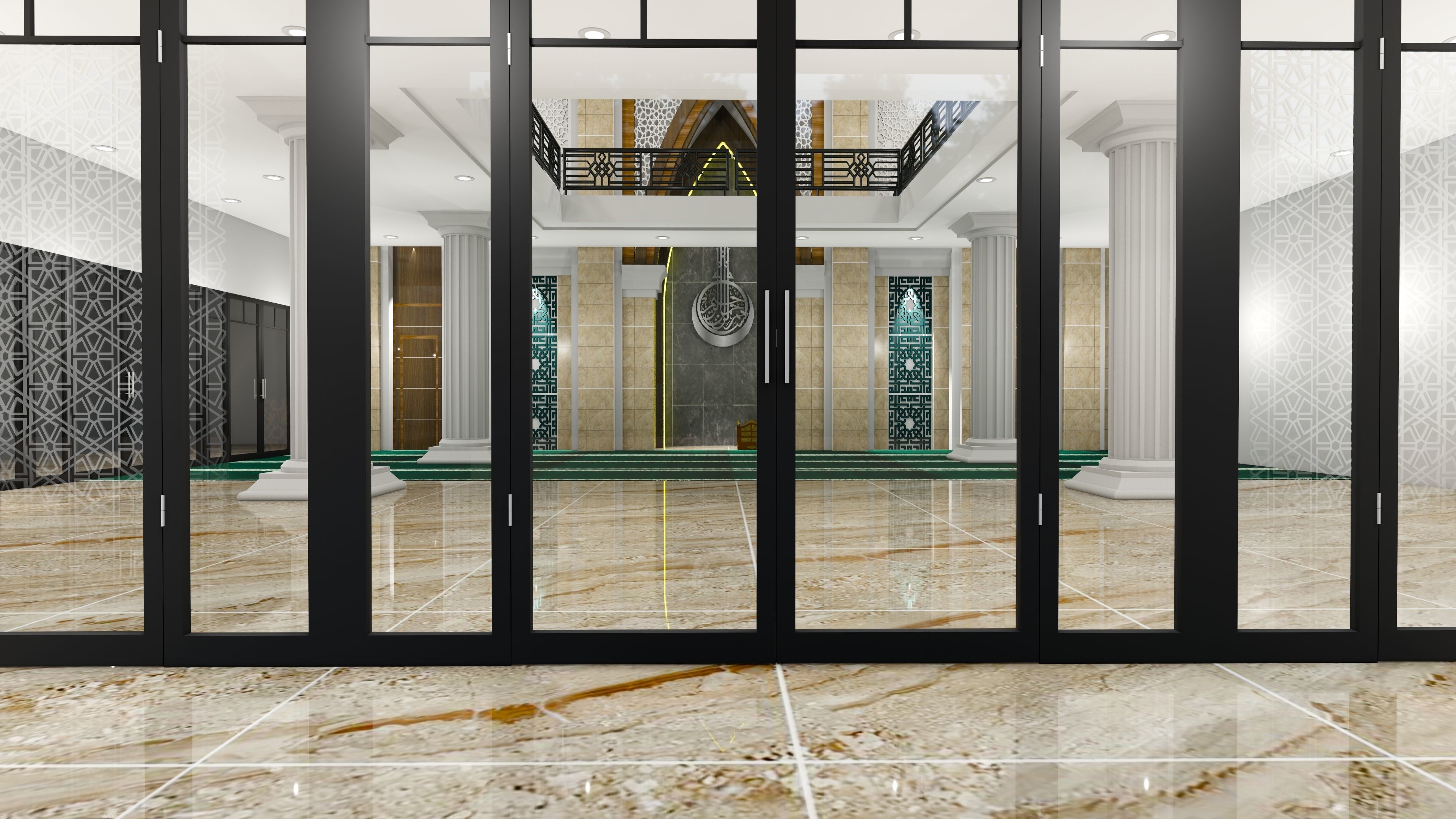 3D design at sketch up Modelling Elegant Modern Mosque 3D model | CGTrader